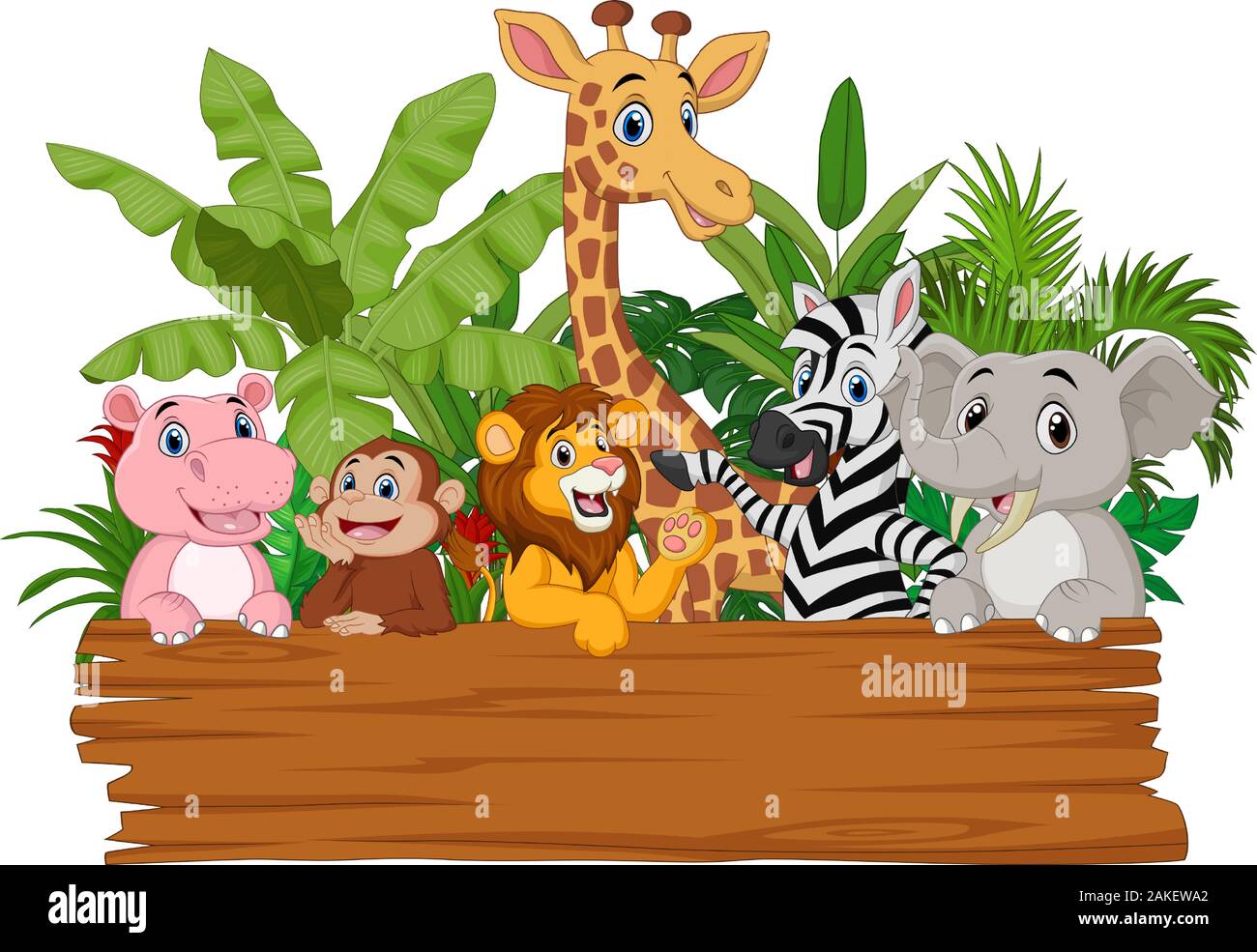 Cartoon wild animals holding blank board Stock Vector Image & Art - Alamy