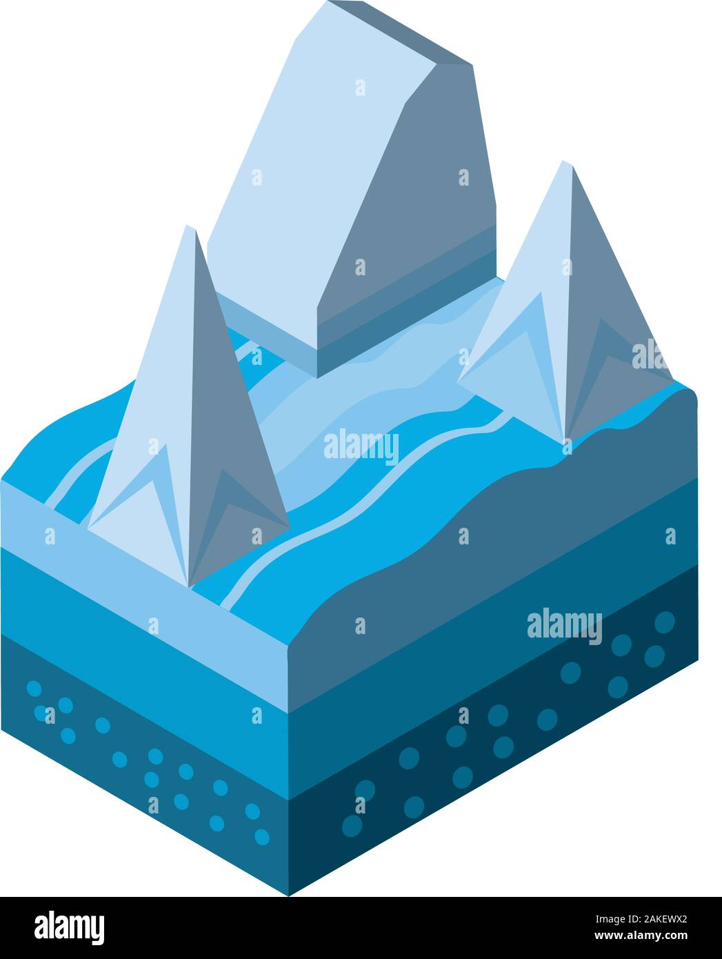 Isometric iceberg and water design, Nature element earth eco ecology ...