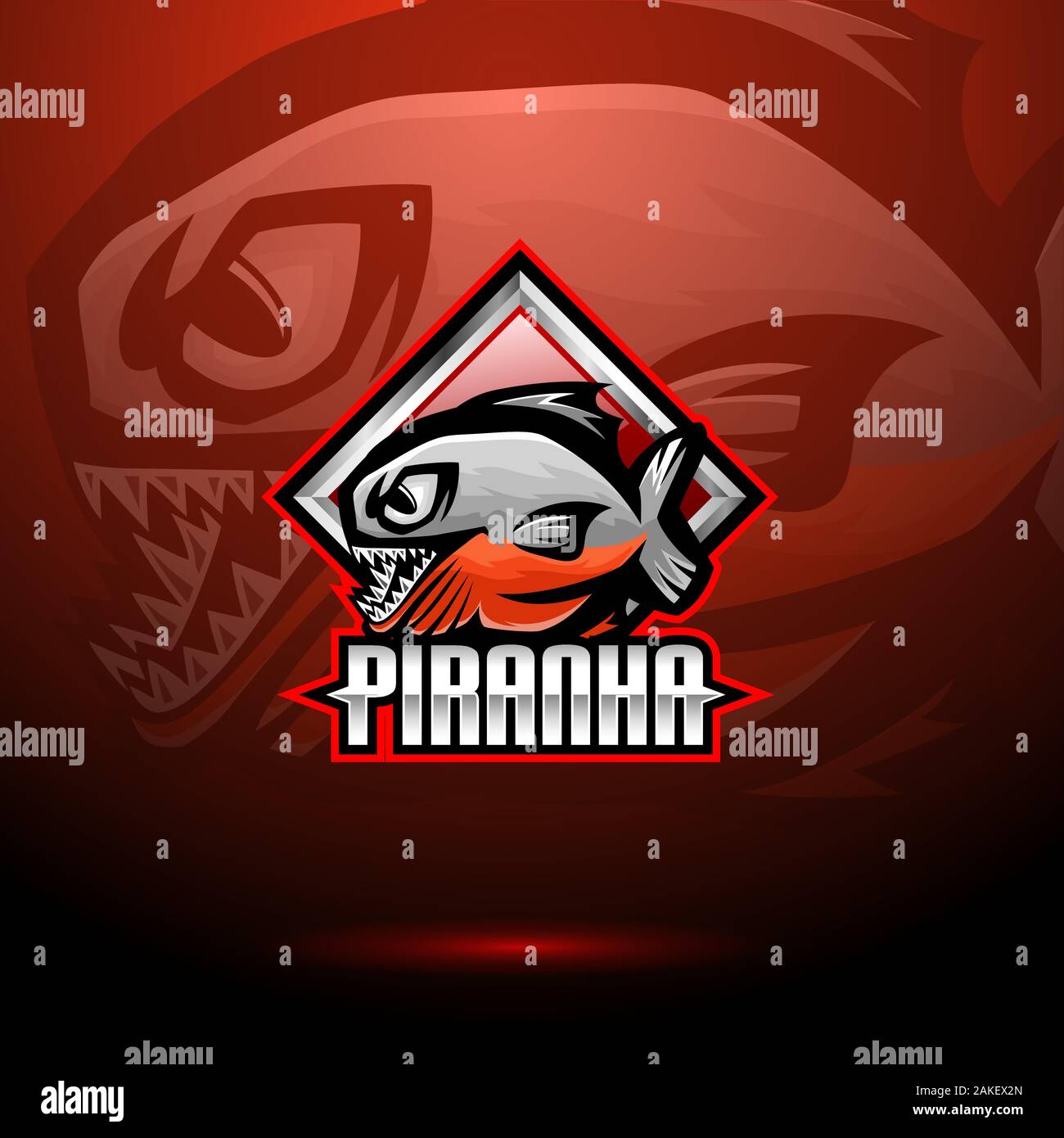 Piranha esport mascot logo design Stock Vector Image & Art - Alamy
