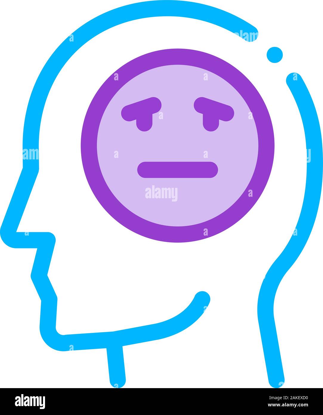 Man Melancholy Smiley Icon Outline Illustration Stock Vector Image ...