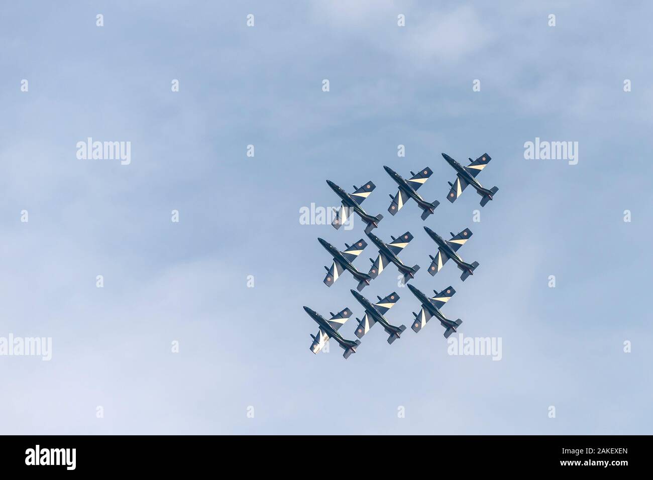 LINATE MILAN, ITALY October 12 2019 - military jet of Italian Aerobatic ...