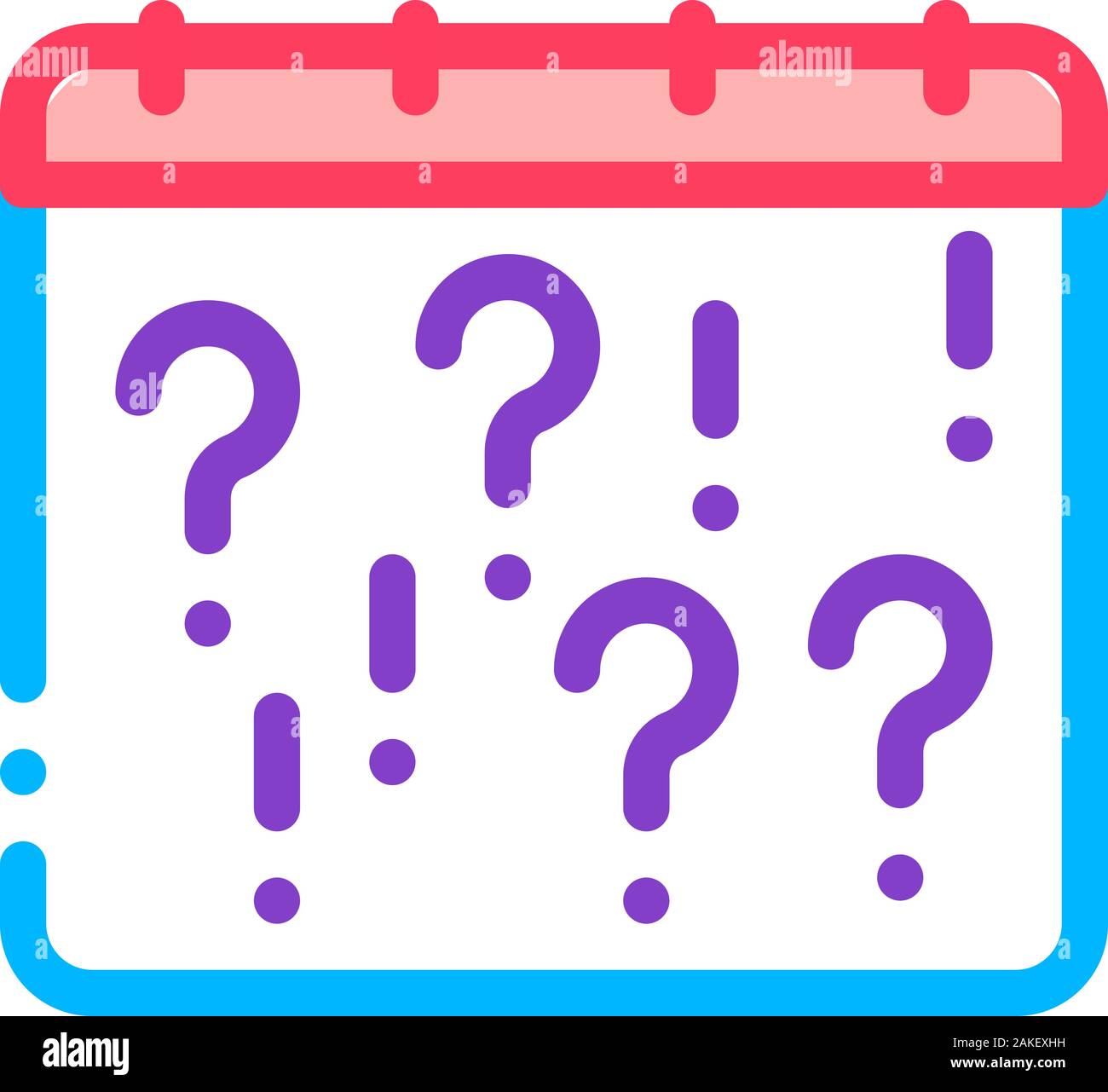 Calendar With Question Icon Outline Illustration Stock Vector Image ...