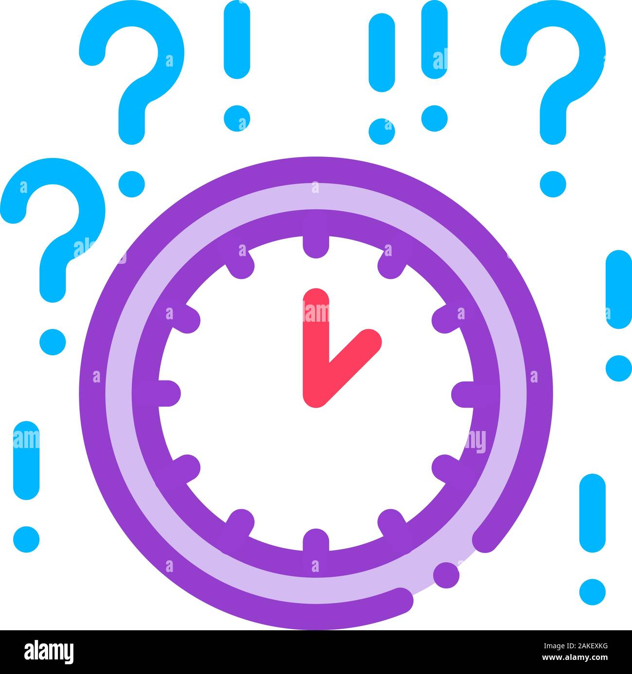 Clock And Question Mark Icon Outline Illustration Stock Vector Image ...