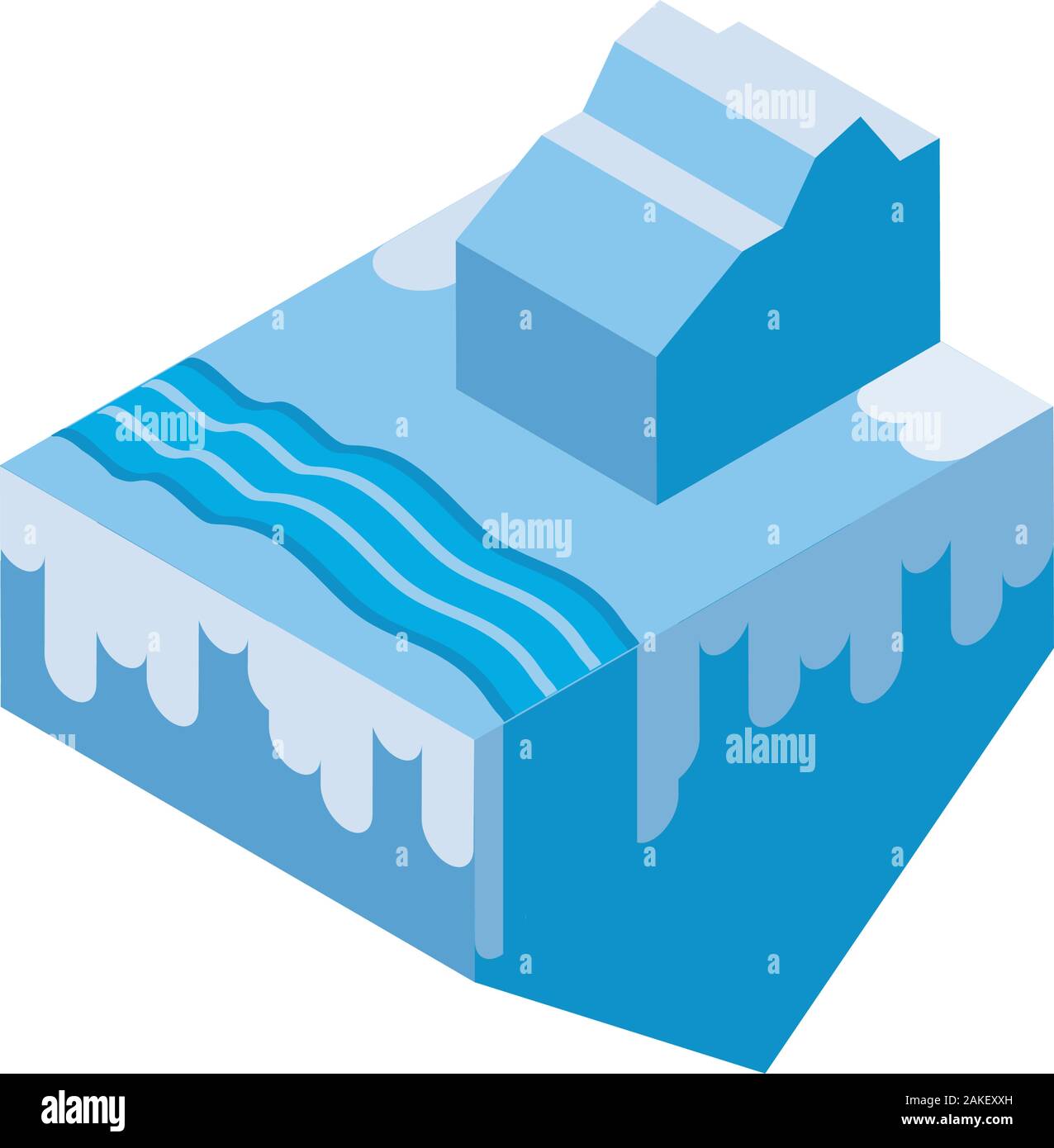 Isometric iceberg and water design, Nature element earth eco ecology ...