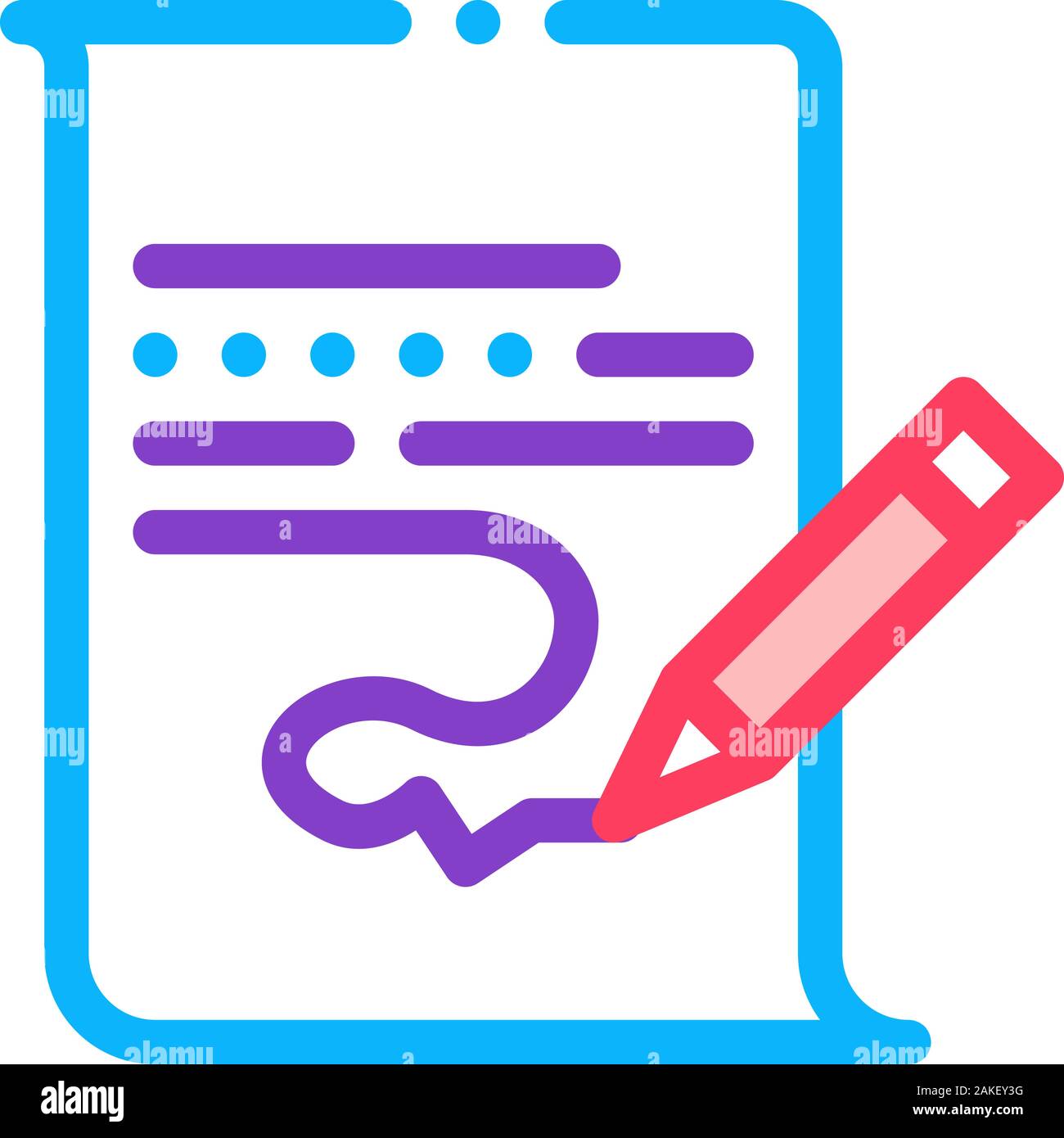 Simple outline clipboard pencil Cut Out Stock Images & Pictures - Alamy
