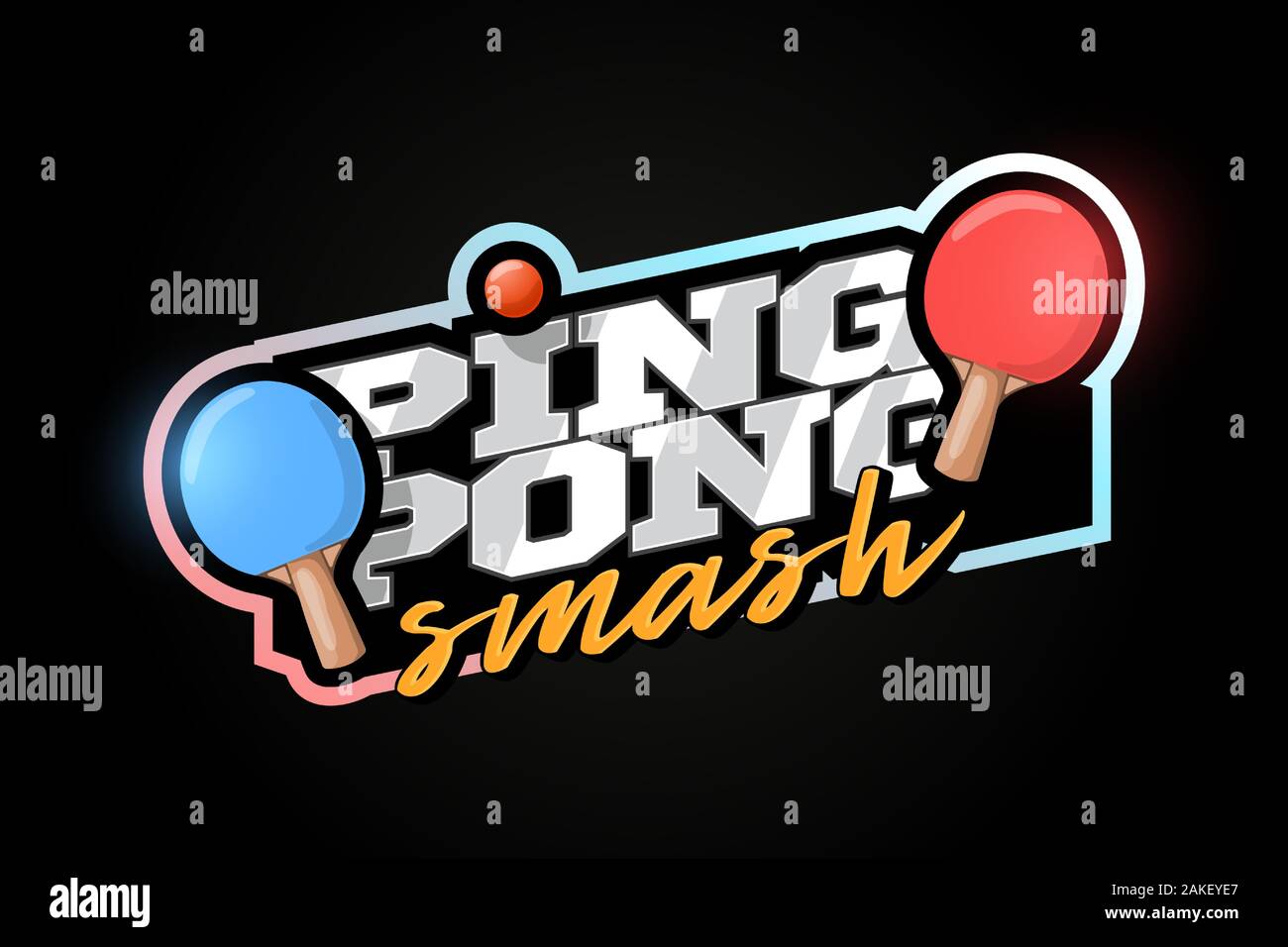 Ping pong mascot Modern professional sport Typography in retro style ...