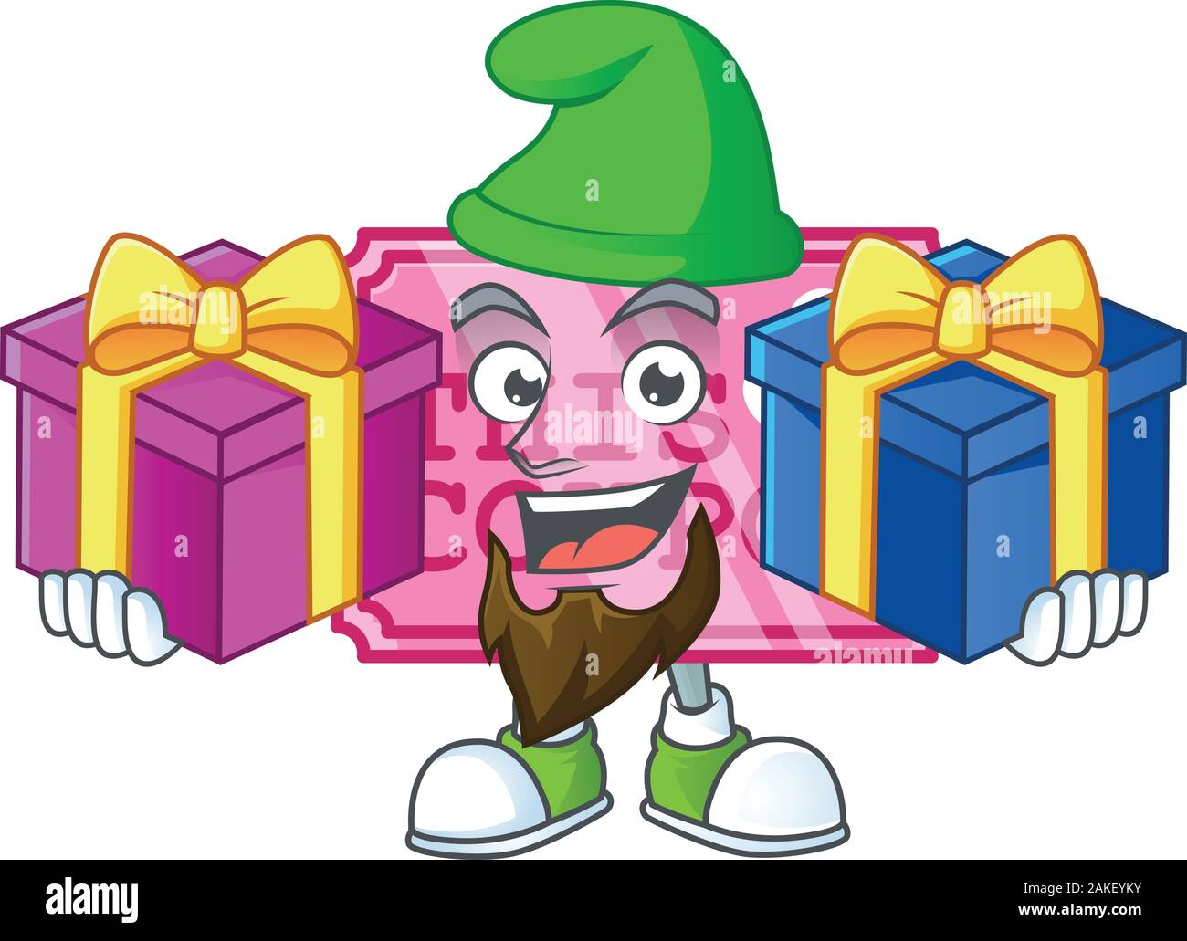 Cute pink love coupon cartoon mascot style with Tongue out Stock Vector ...