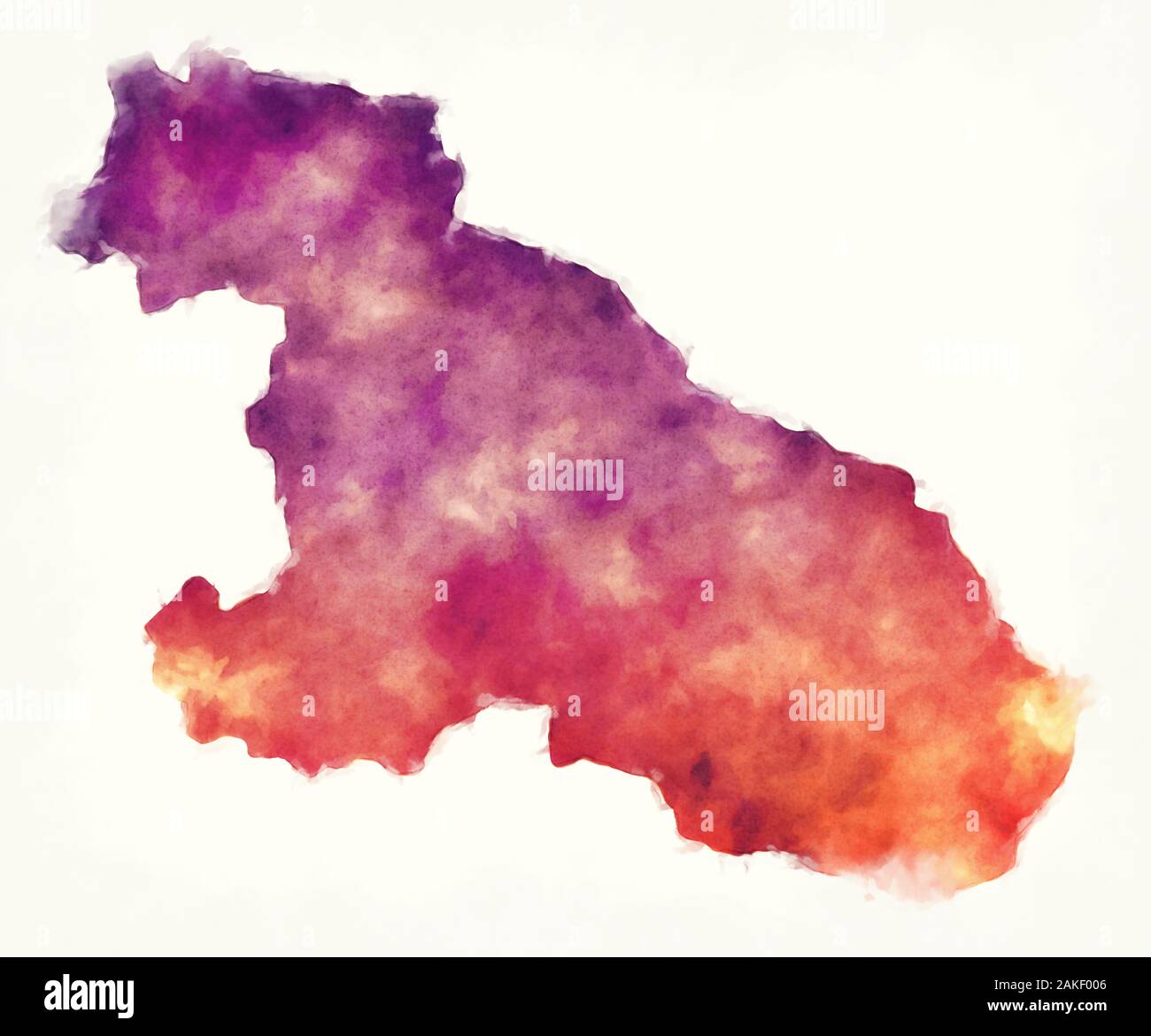 Karmali administrative zone watercolor map of Nepal Stock Photo - Alamy