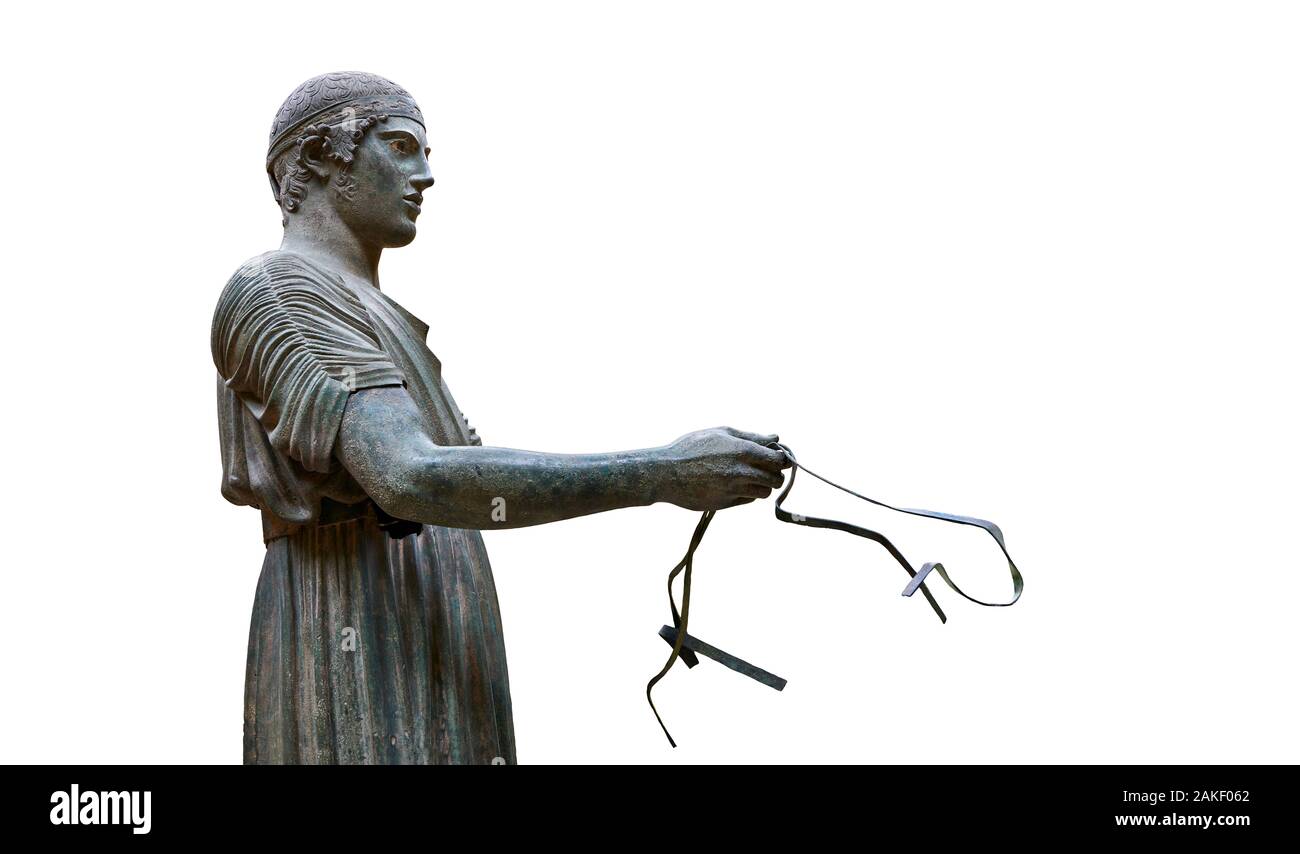 Severe Style Ancient Greek bronze sculpture of a charioteer, 480-460 BC ...