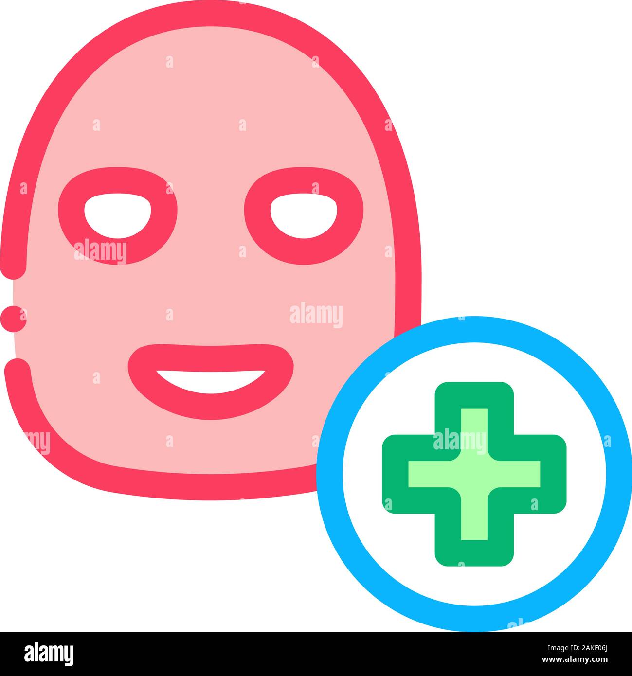 Face Mask Medical Cross Icon Outline Illustration Stock Vector Image ...