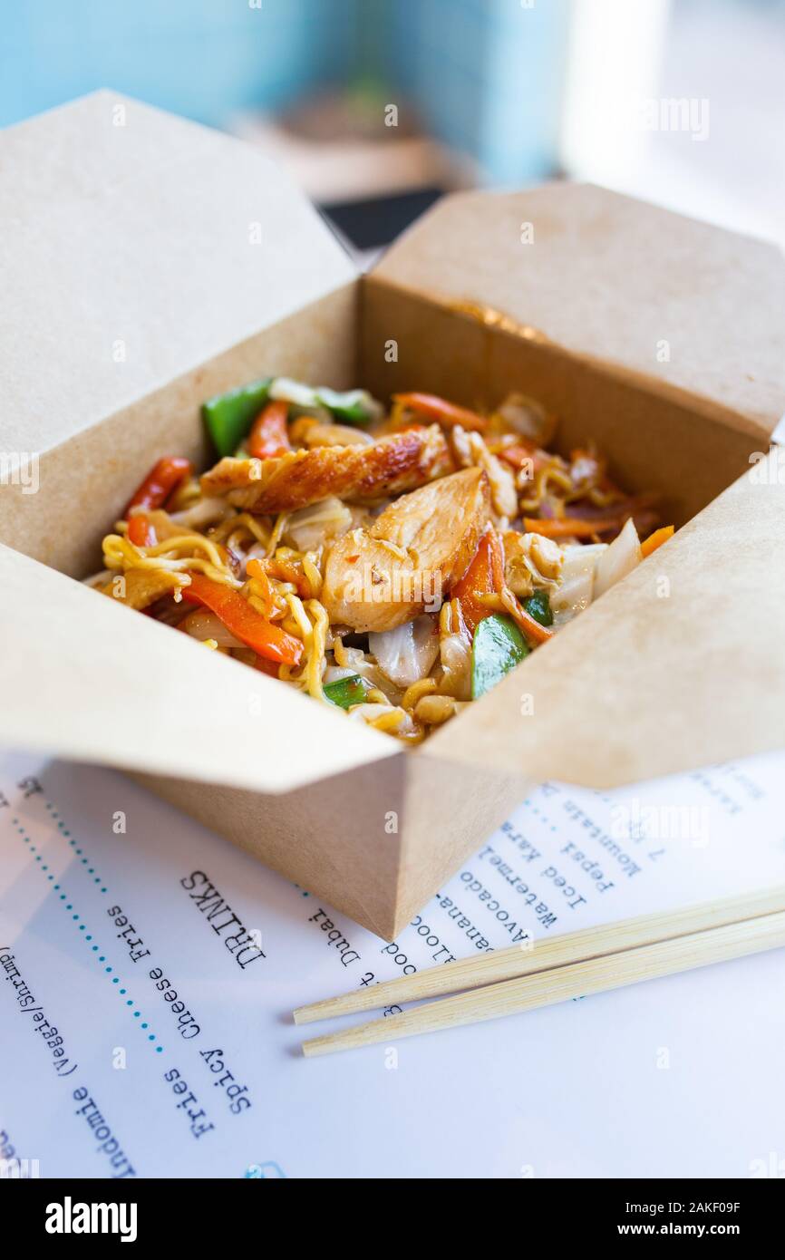 Chinese cuisine lunch break at work Stock Photo - Alamy
