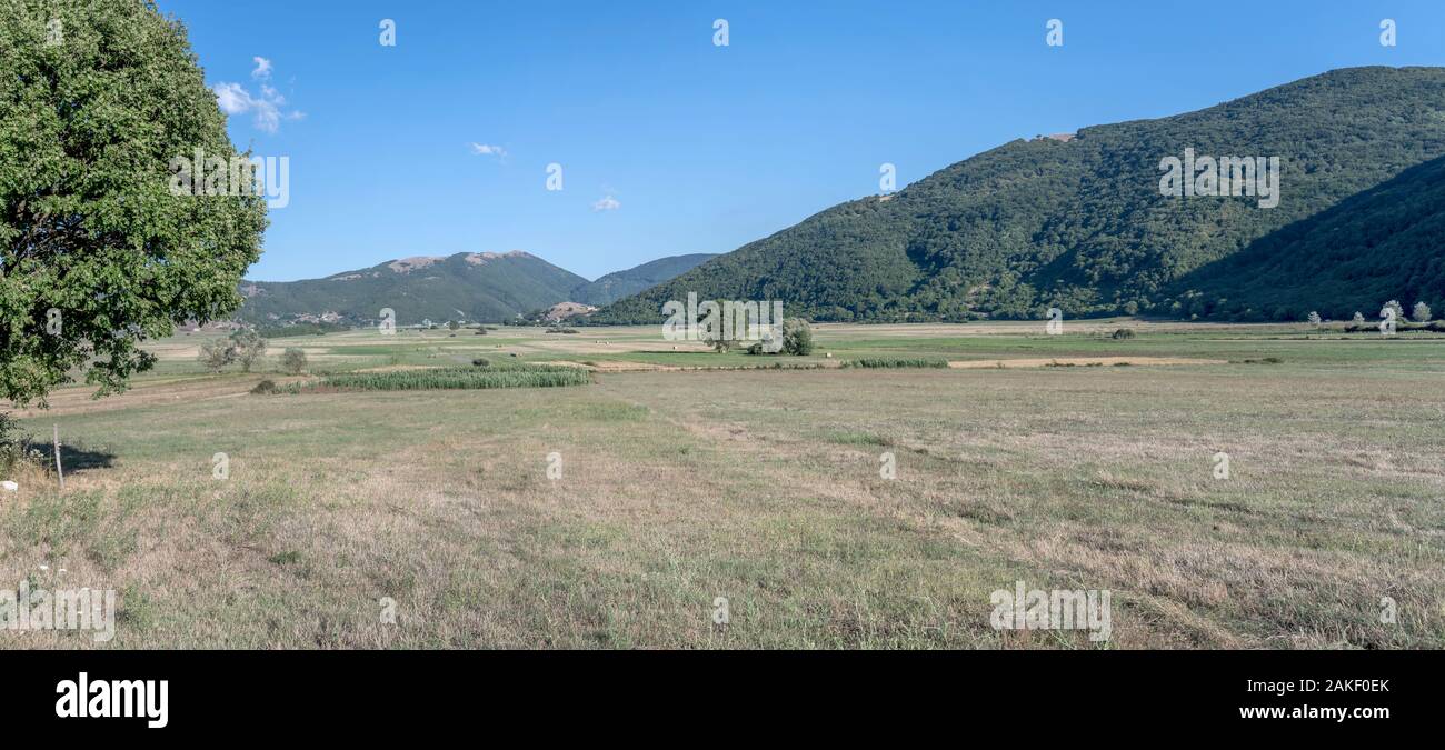 green upland countryside, near Montesano Marcellana, Salerno, Campania ...
