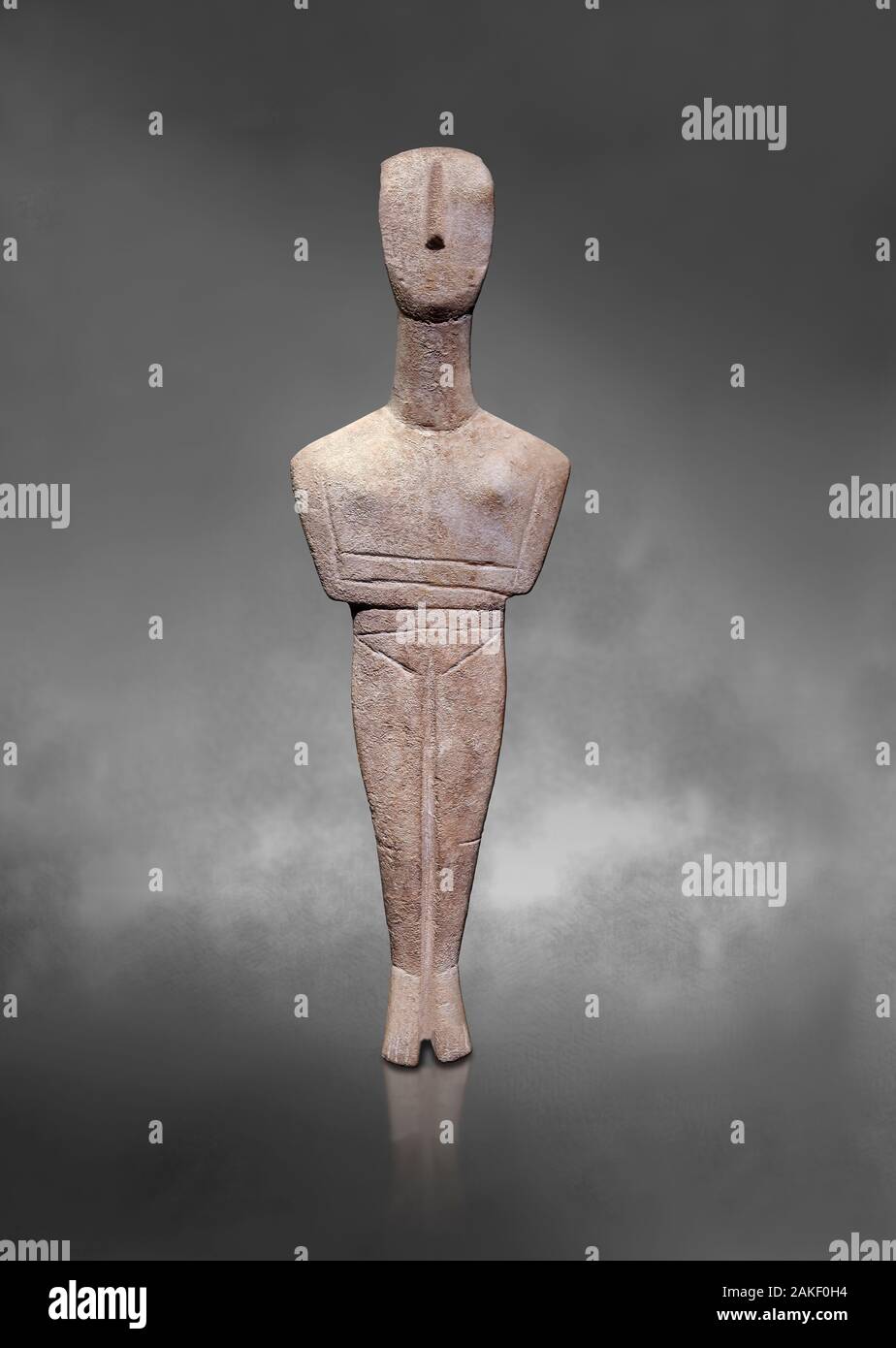 Ancient Greek Cycladic female figurine of the canonical type ...