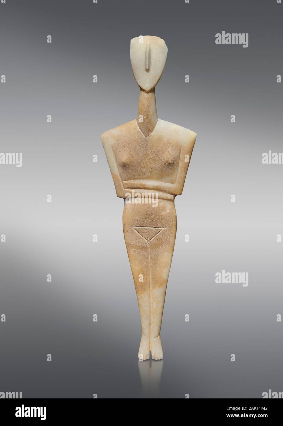 Ancient Greek Cycladic female figurine of the canonical type ...