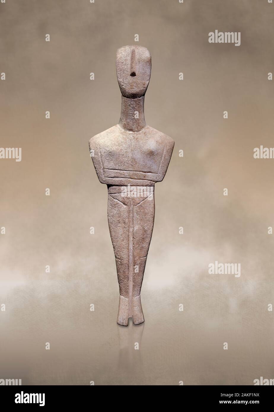 Ancient Greek Cycladic female figurine of the canonical type ...
