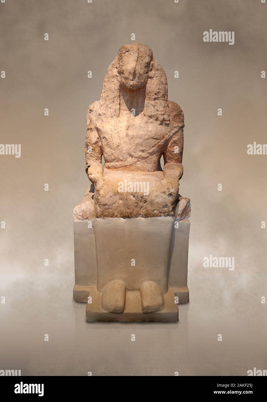 Stone archaic ancient Greek statue of a seated goddess, found at ...