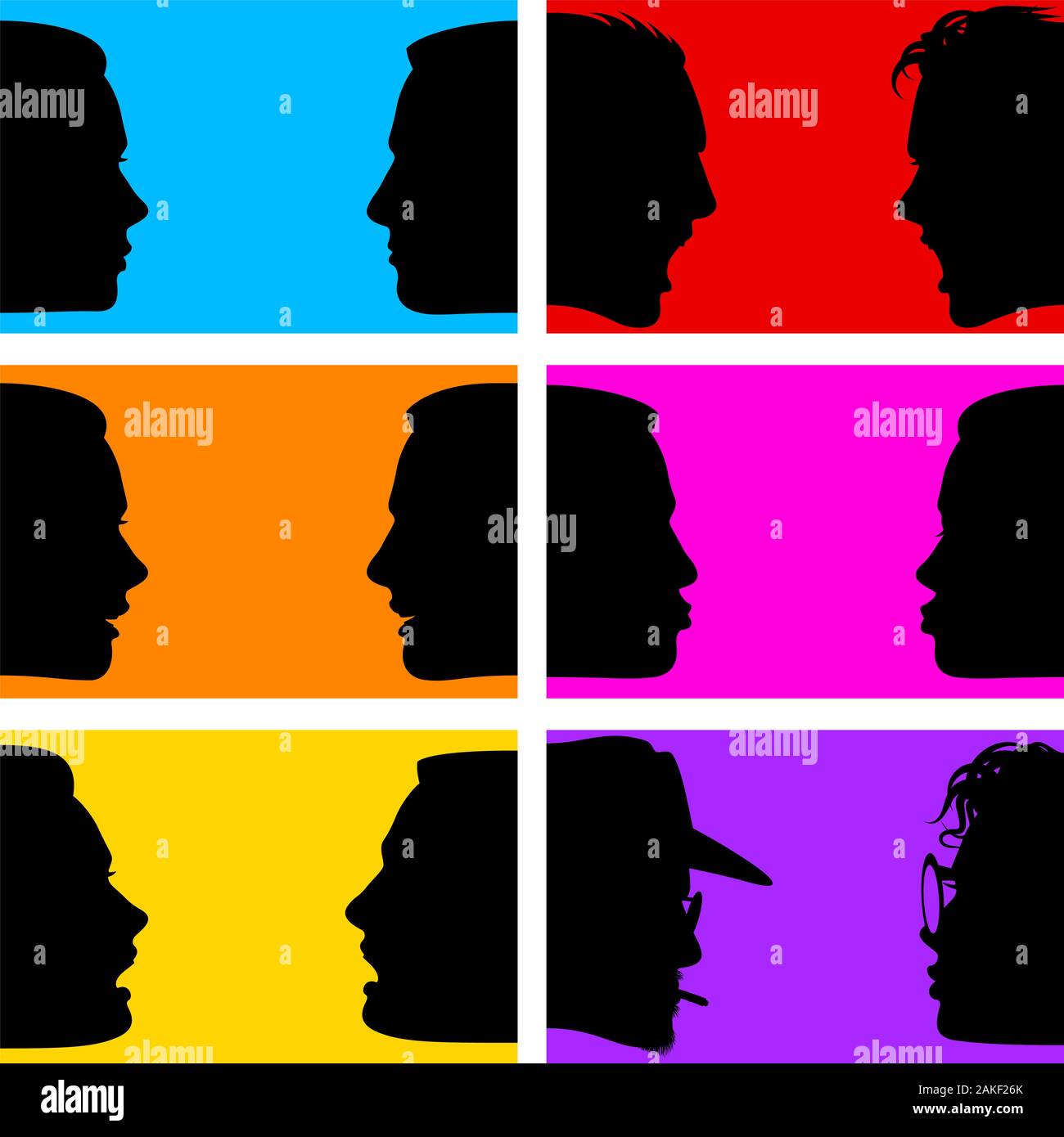 Set of stickers and banners faces of people with emotions; Eps8 Stock ...