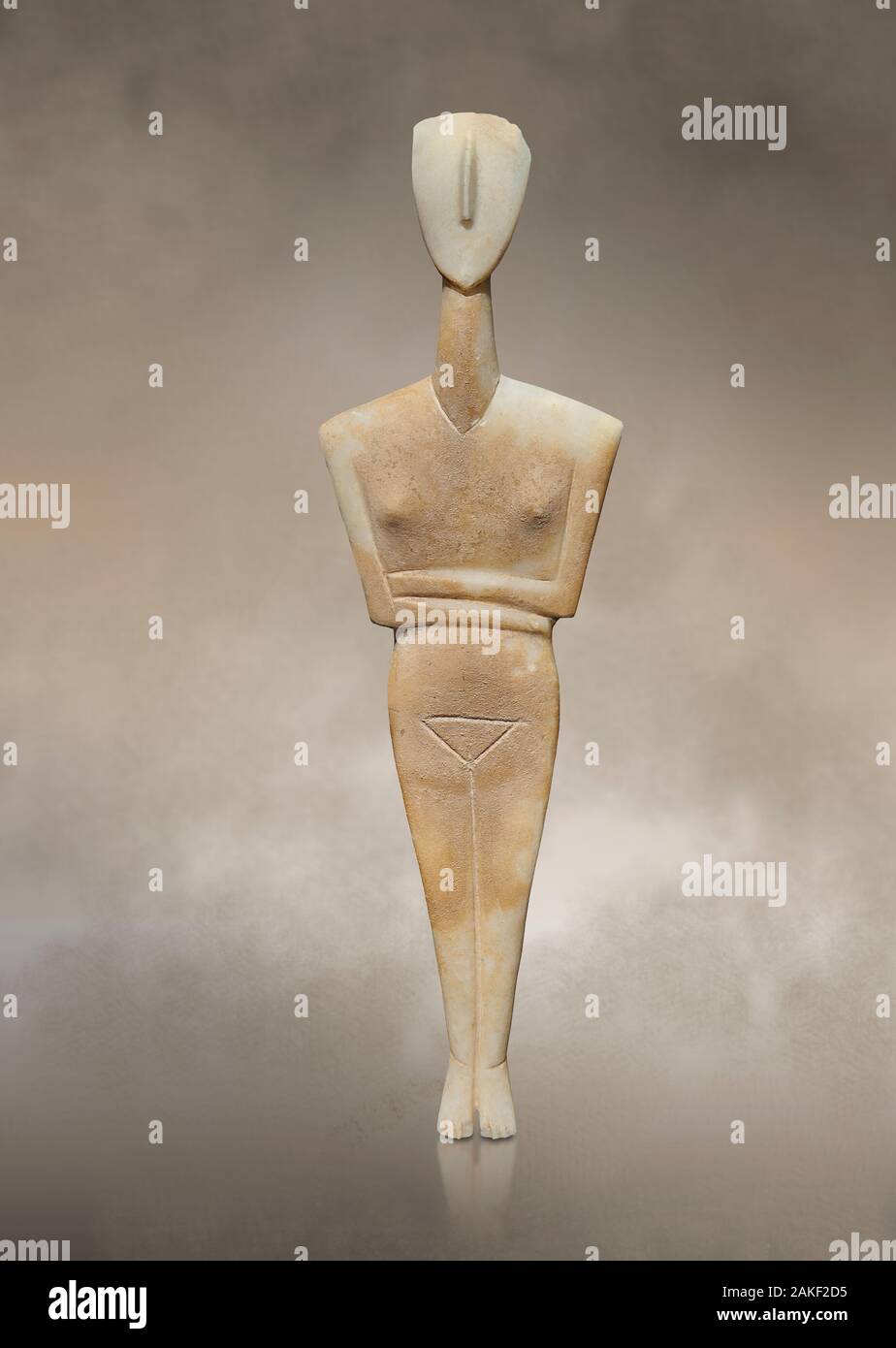 Ancient Greek Cycladic female figurine of the canonical type ...