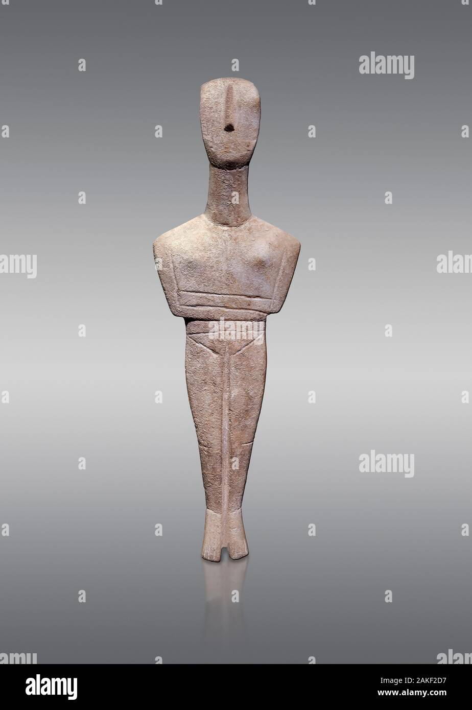 Ancient Greek Cycladic female figurine of the canonical type ...