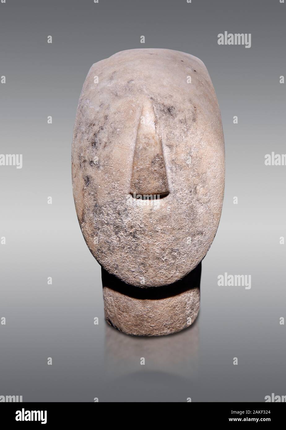 Large Cycladic Canonical type, Spedos variety female figurine head ...