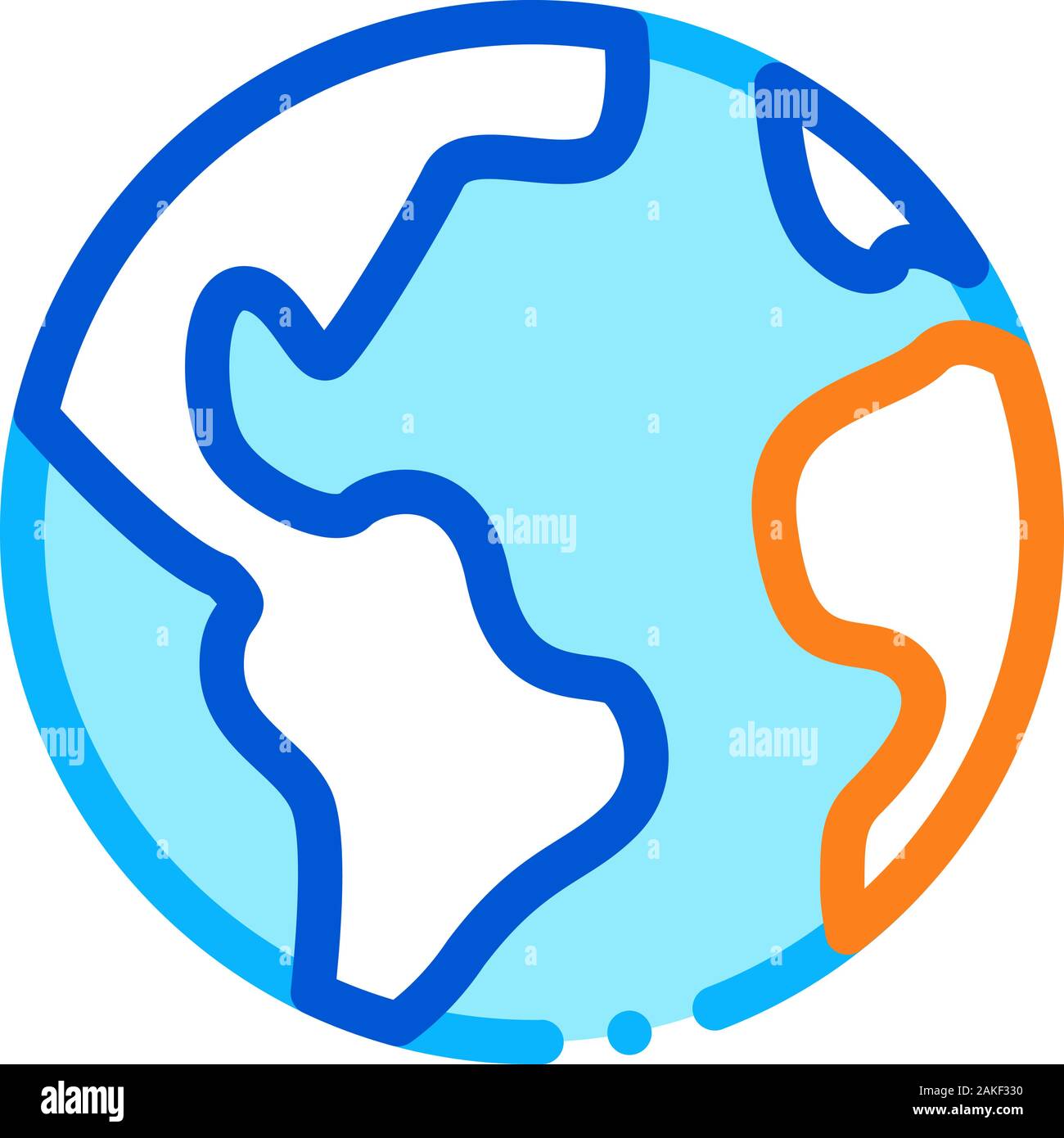 Planet Earth Globe Icon Outline Illustration Stock Vector Image & Art ...