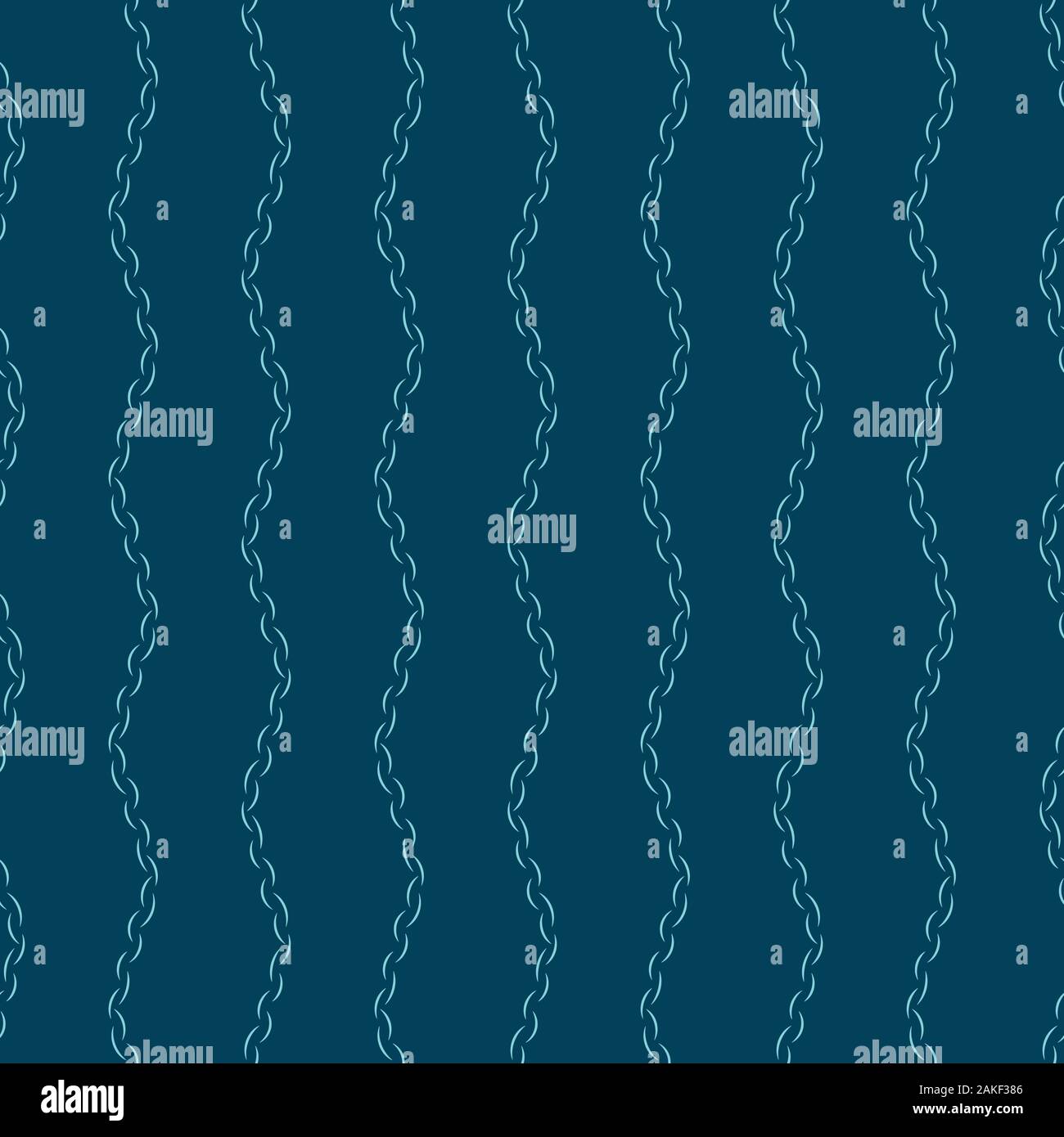 seamless vector vertical striped pattern with long chains on ocean blue ...