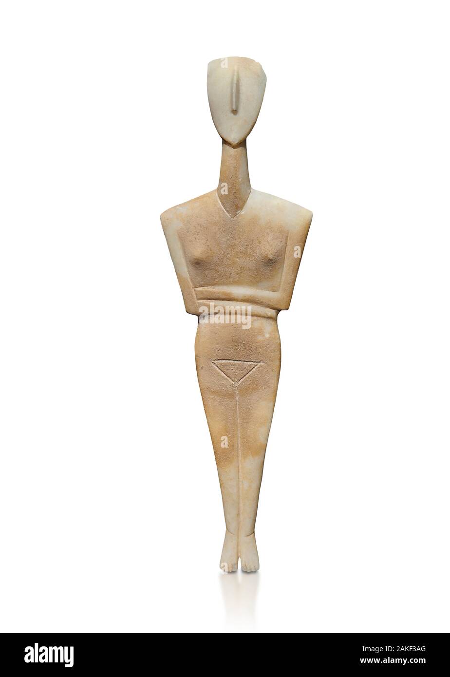 Ancient Greek Cycladic female figurine of the canonical type ...