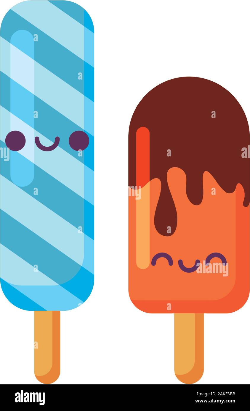 popsicles cartoons design, Kawaii expression cute character funny and ...