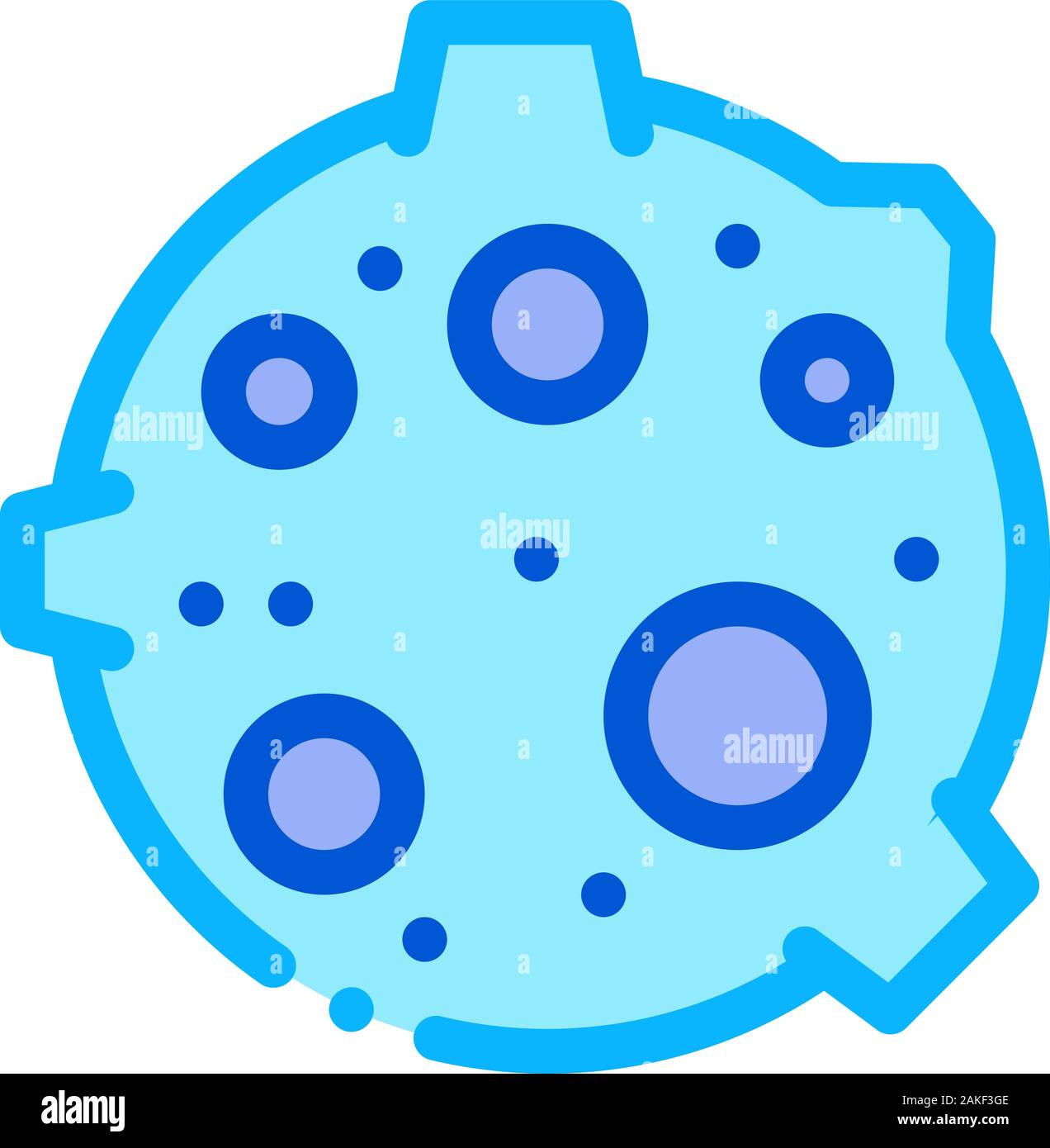 Moon With Craters Icon Outline Illustration Stock Vector Image & Art ...