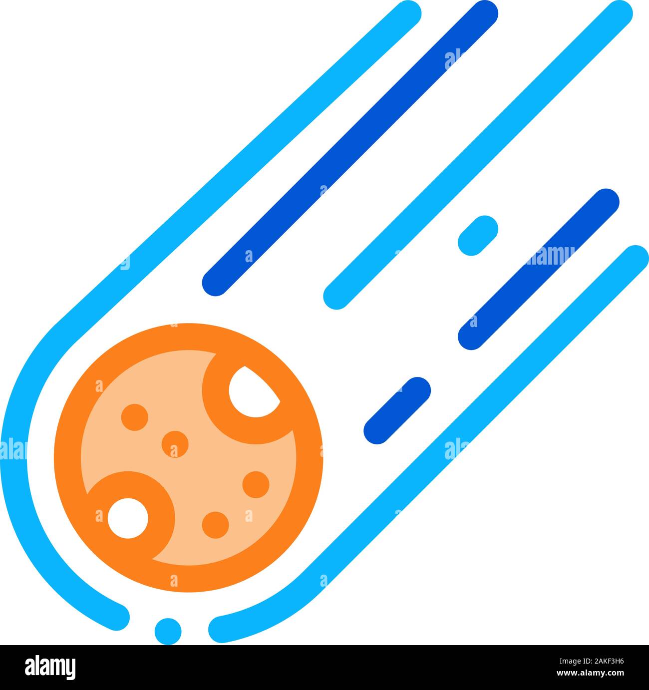 Falling Meteorite Sphere Icon Outline Illustration Stock Vector Image ...