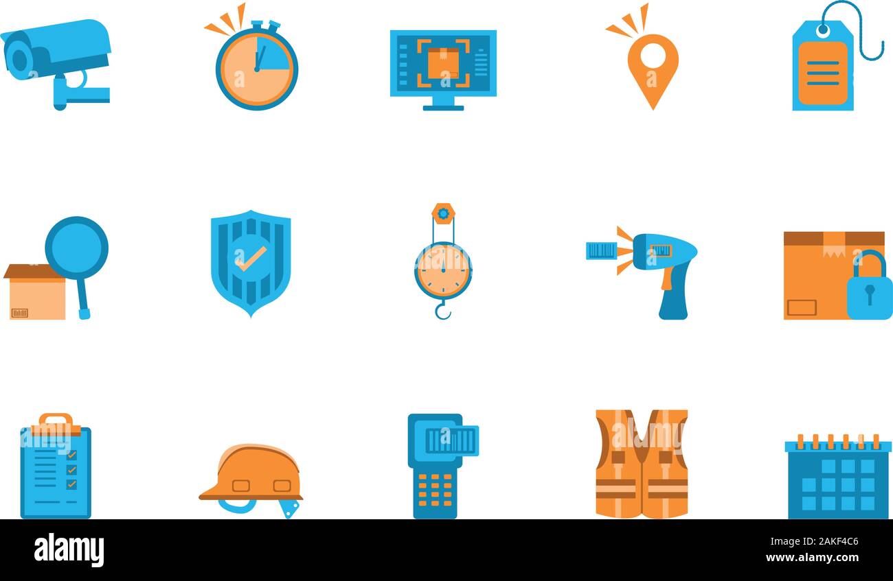 Icon set design, Delivery logistics transportation shipping service ...