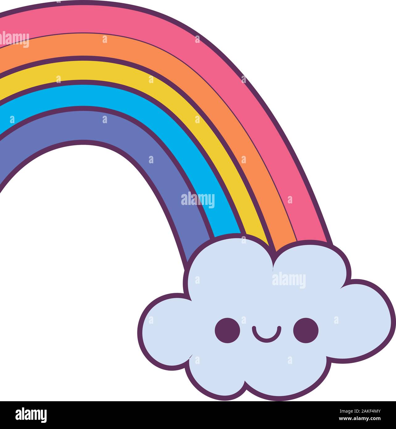 rainbow cartoon design, Kawaii expression cute character funny and ...