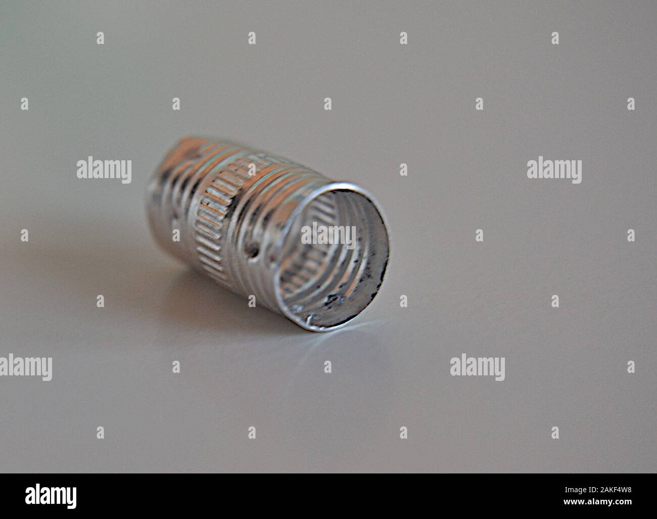 Small metal tube, glossy cylindrical and horizontally positioned Stock ...