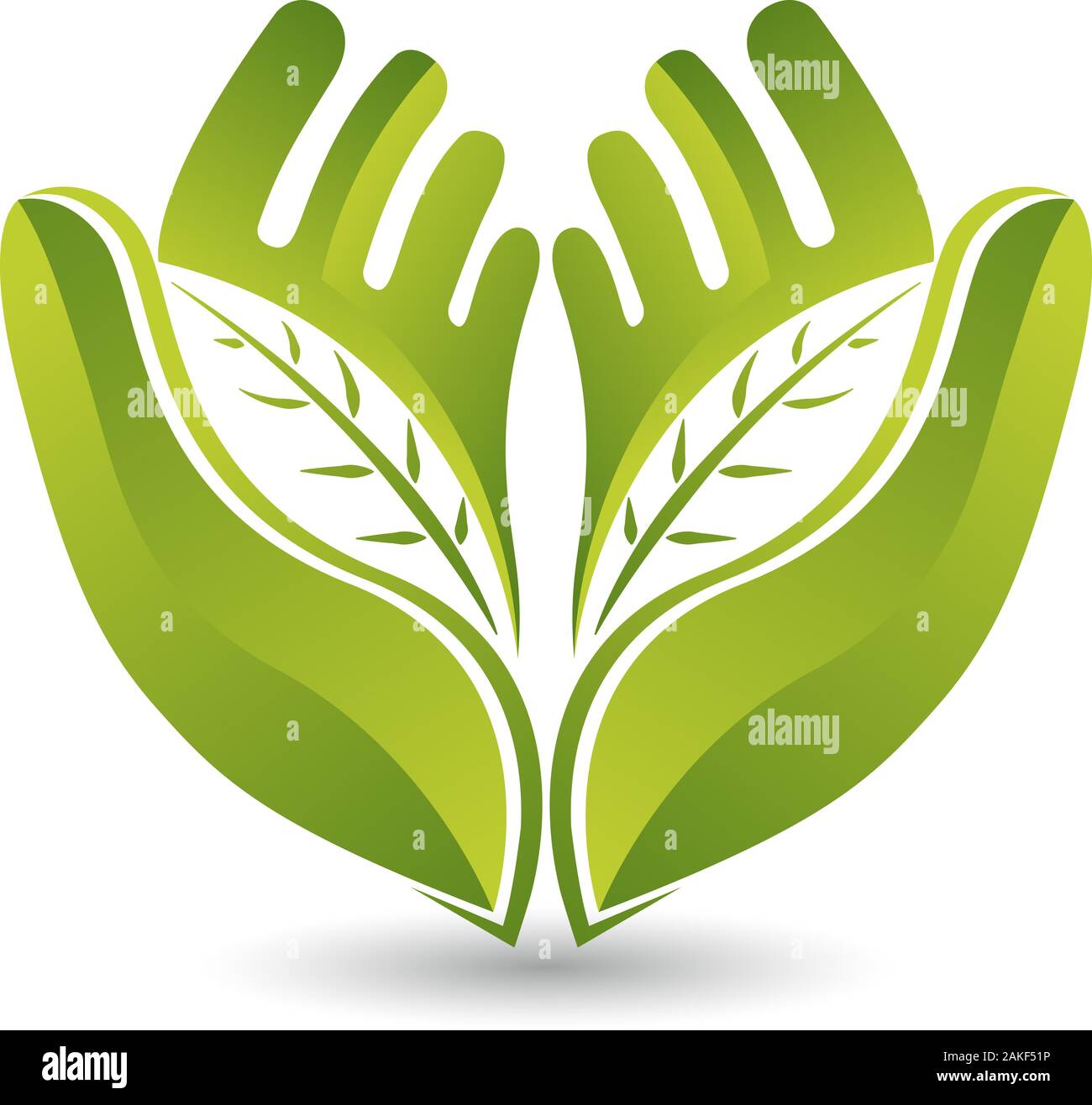 hands leaf logo Stock Photo - Alamy