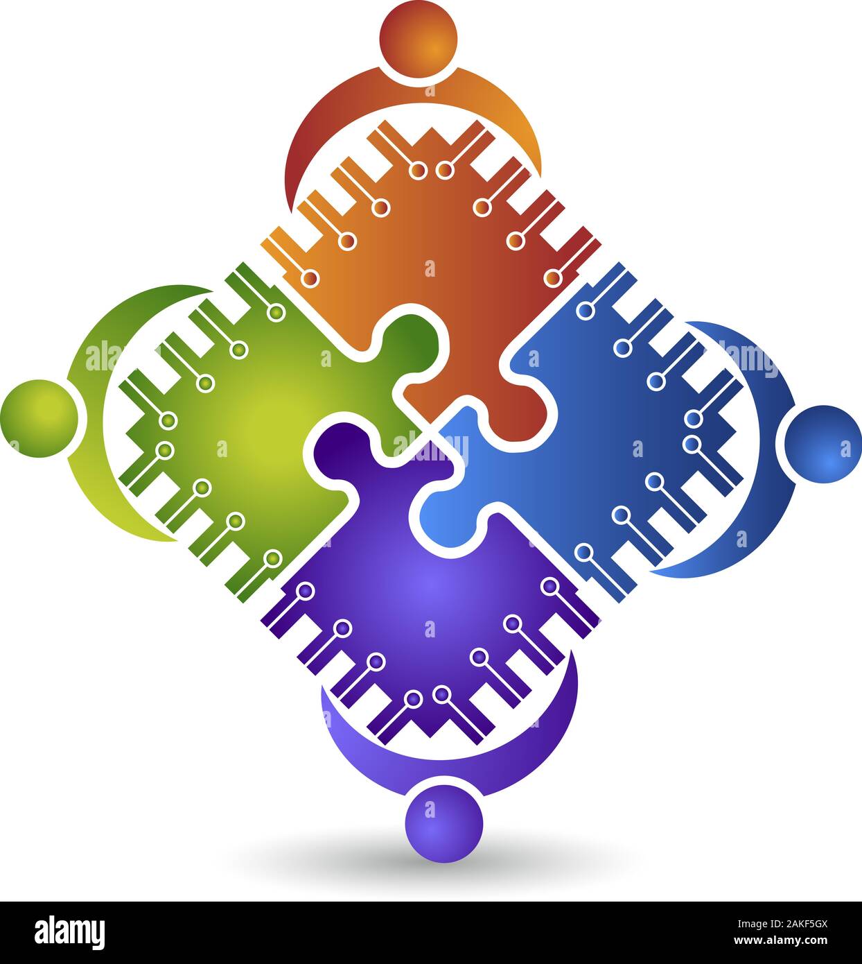 circuit teamwork logo Stock Photo - Alamy