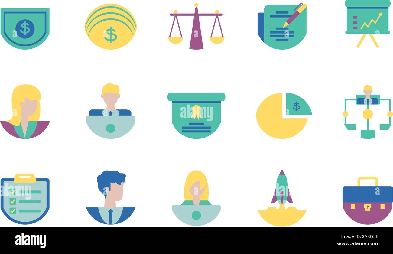 Icon set design, Strategy management business workforce financial ...