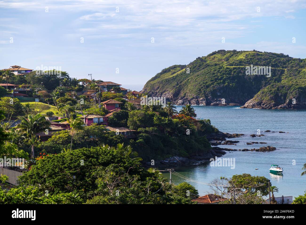 Buzios, Brazil. Ferradura Beach. View of the bay in the beautiful day ...