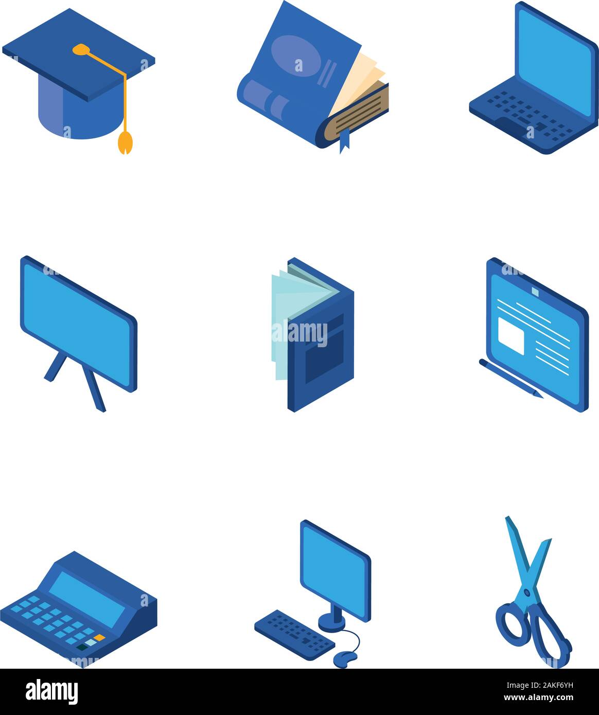 School icon set design, Eduaction class lesson knowledge preschooler ...