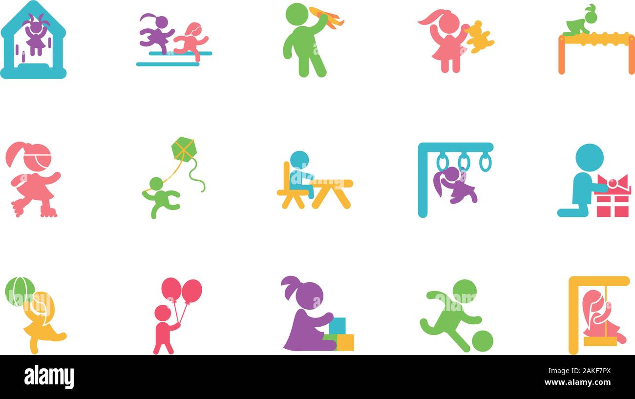 Set of boys and girls avatars design, Kid childhood little people ...