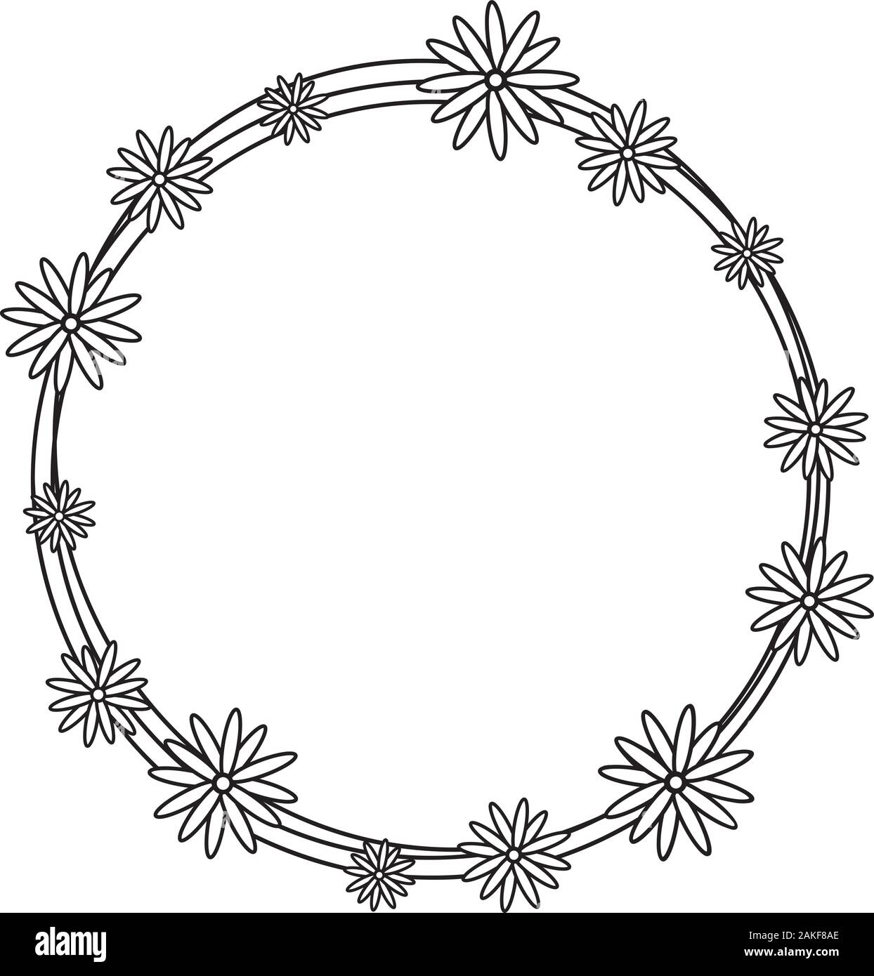 Floral circle wreath, Flowers frame for wedding invitation, birthday ...