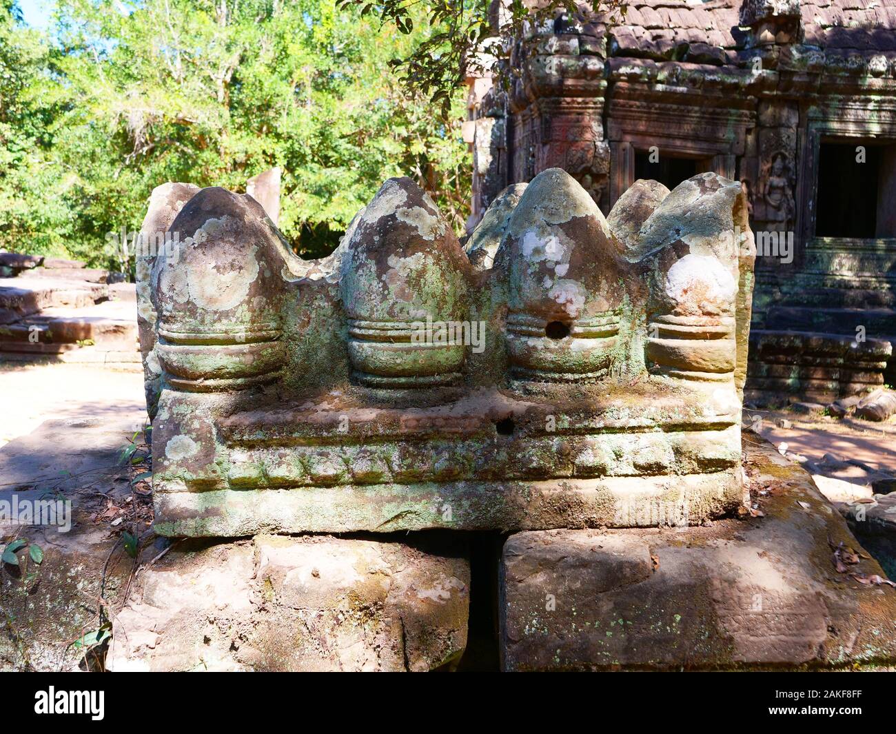 Stone rock ruin at Banteay Kdei, part of the Angkor wat complex in Siem ...