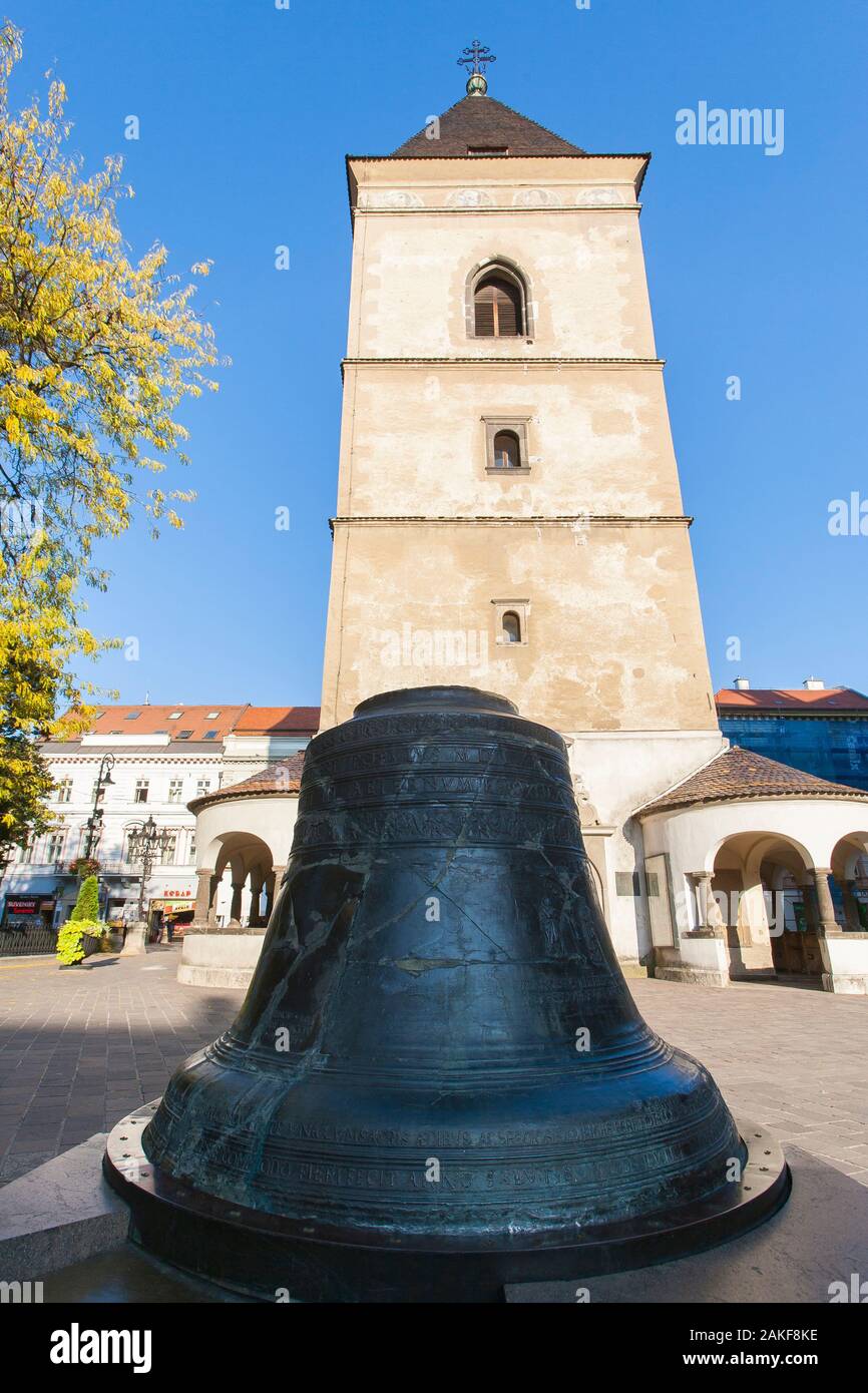 A broken bell on display in the square of Kosice, Slovakia. The bell ...