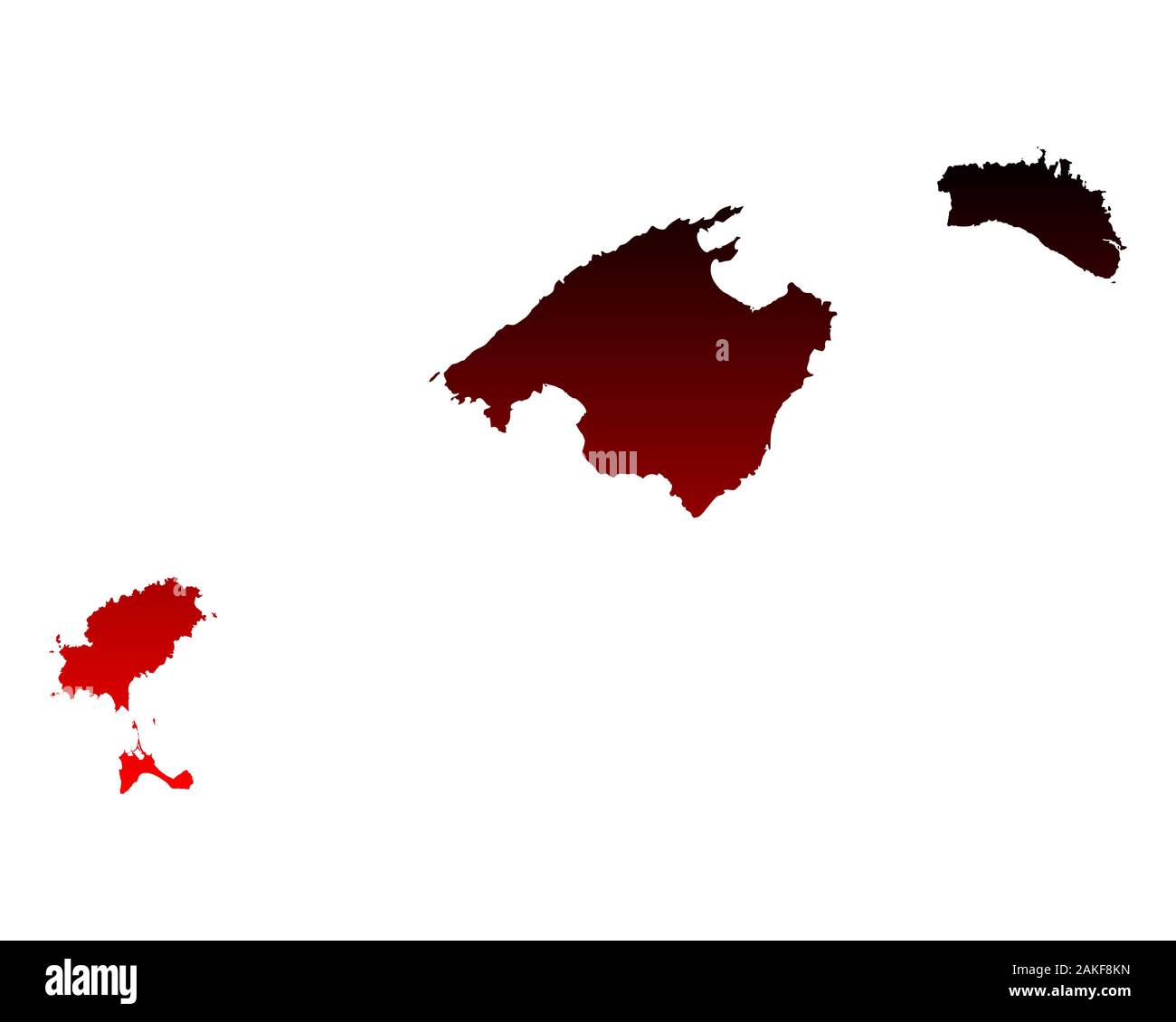 Map of Balearic Islands Stock Photo - Alamy