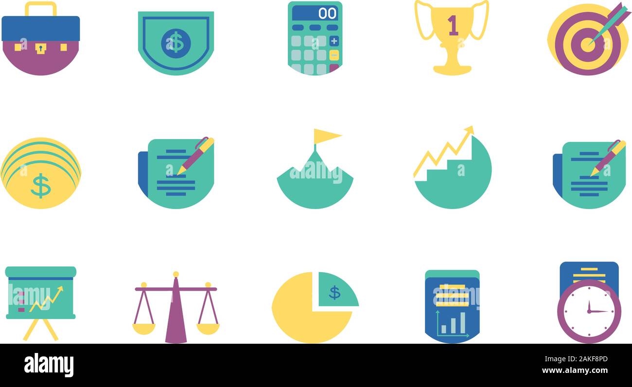 Icon set design, Strategy management business workforce financial ...