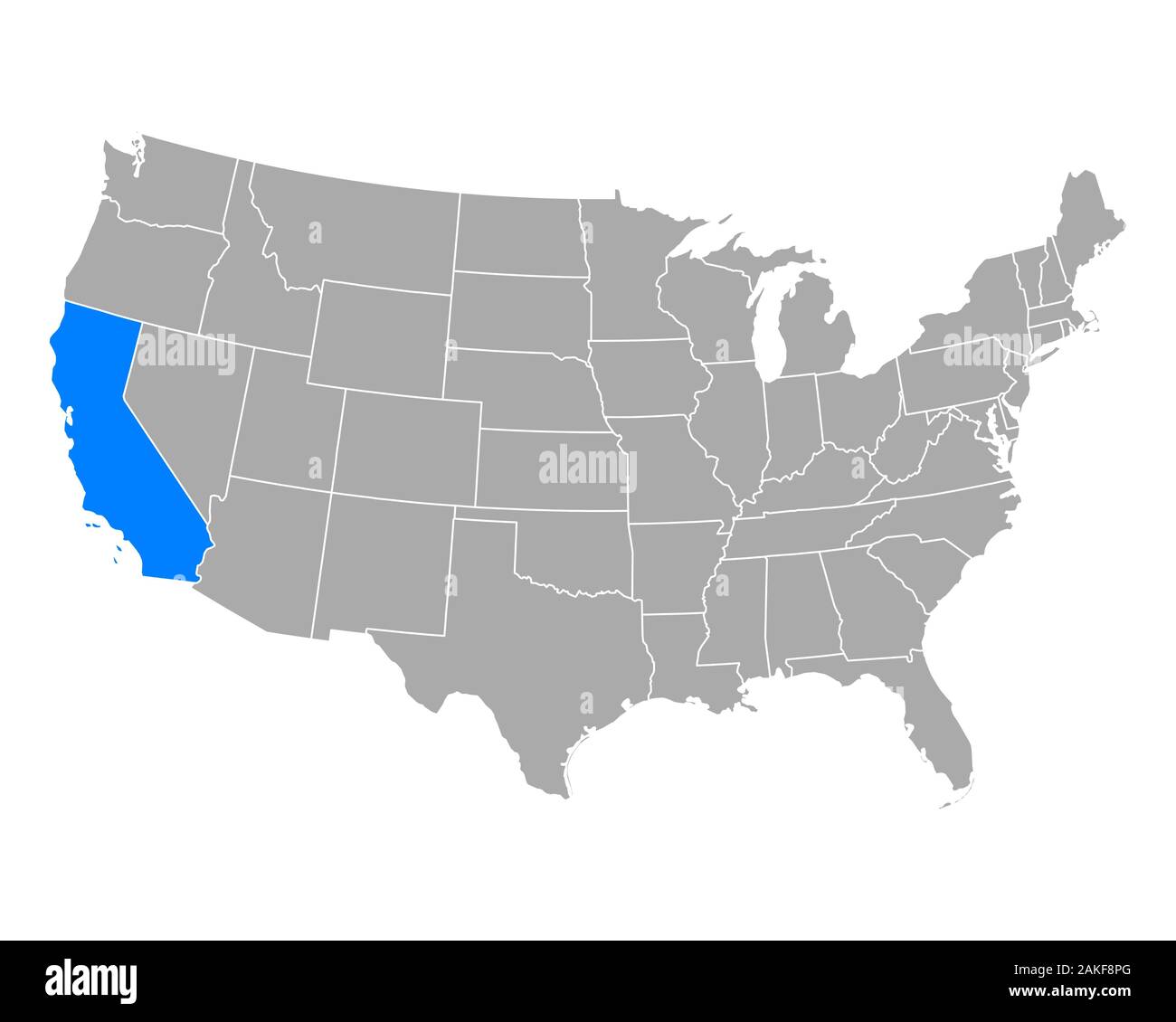 Map of California in USA Stock Photo - Alamy