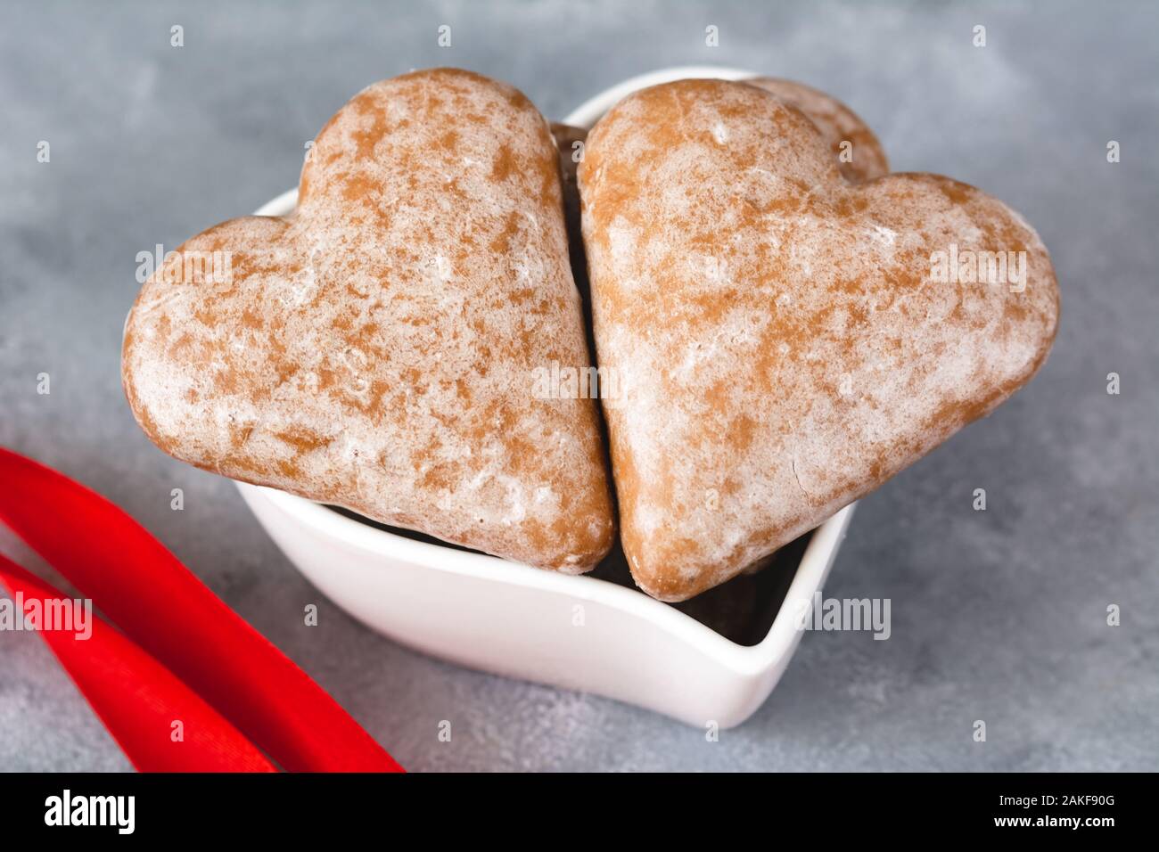 Torun gingerbread in the shape of a heart, traditional Polish biscuits ...