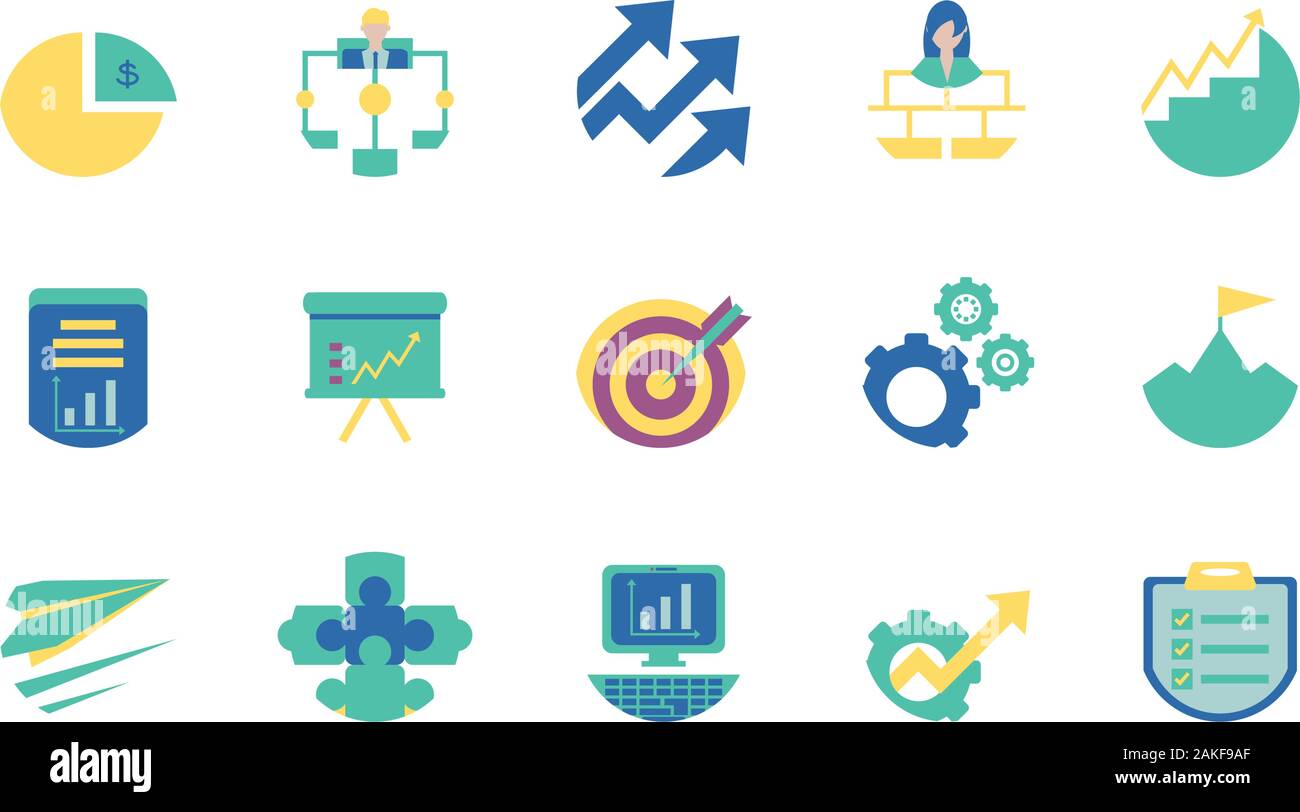 Icon set design, Strategy management business workforce financial ...