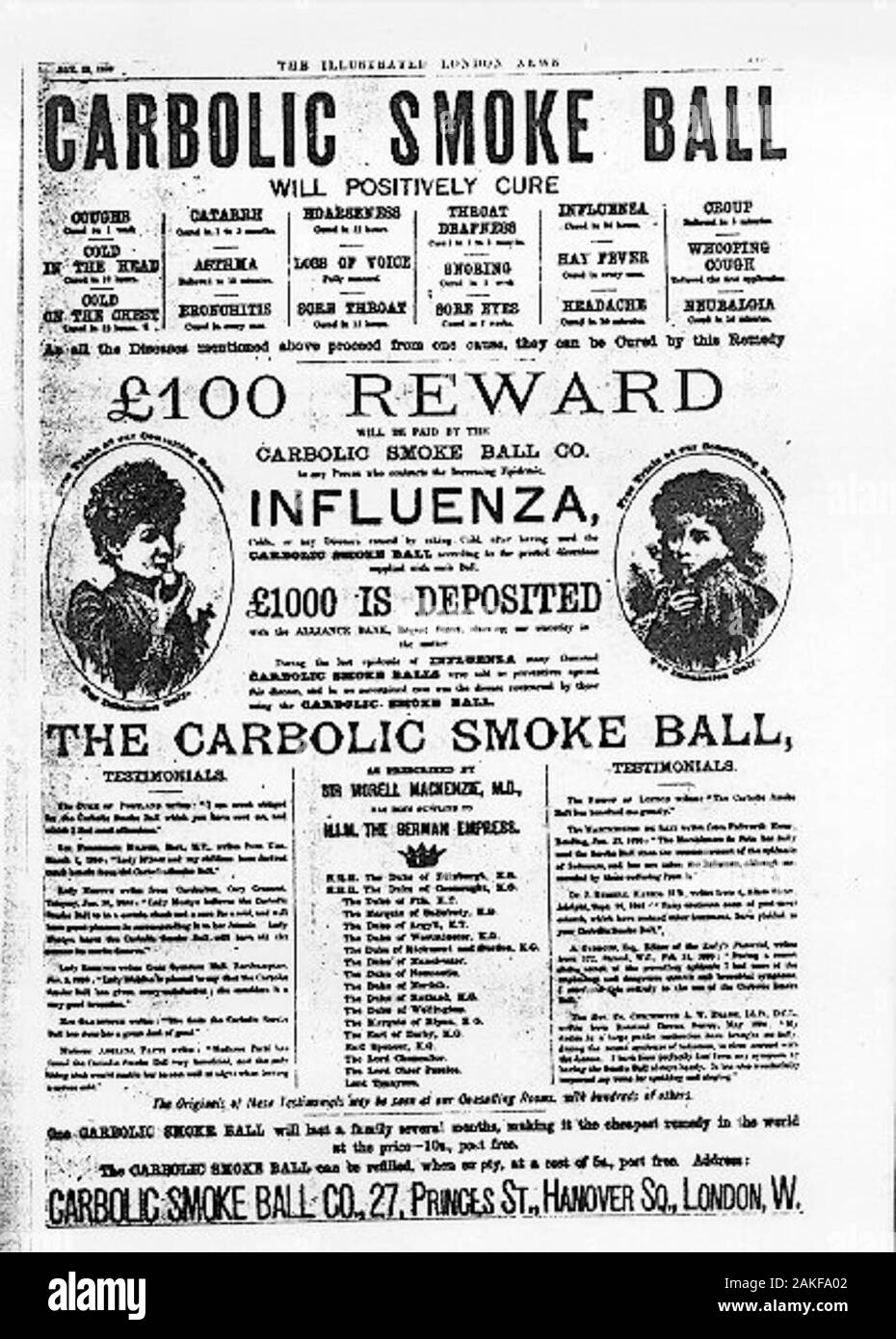Carbolic smoke ball company hi-res stock photography and images - Alamy