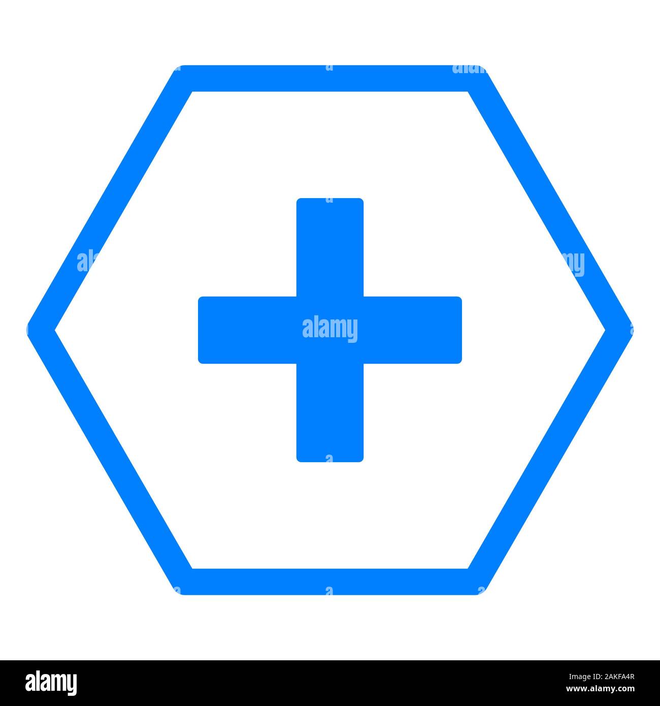 Plus and hexagon Stock Photo - Alamy