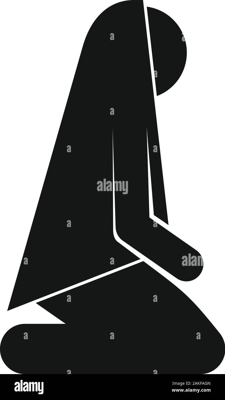 Woman namaz icon. Simple illustration of woman namaz vector icon for ...